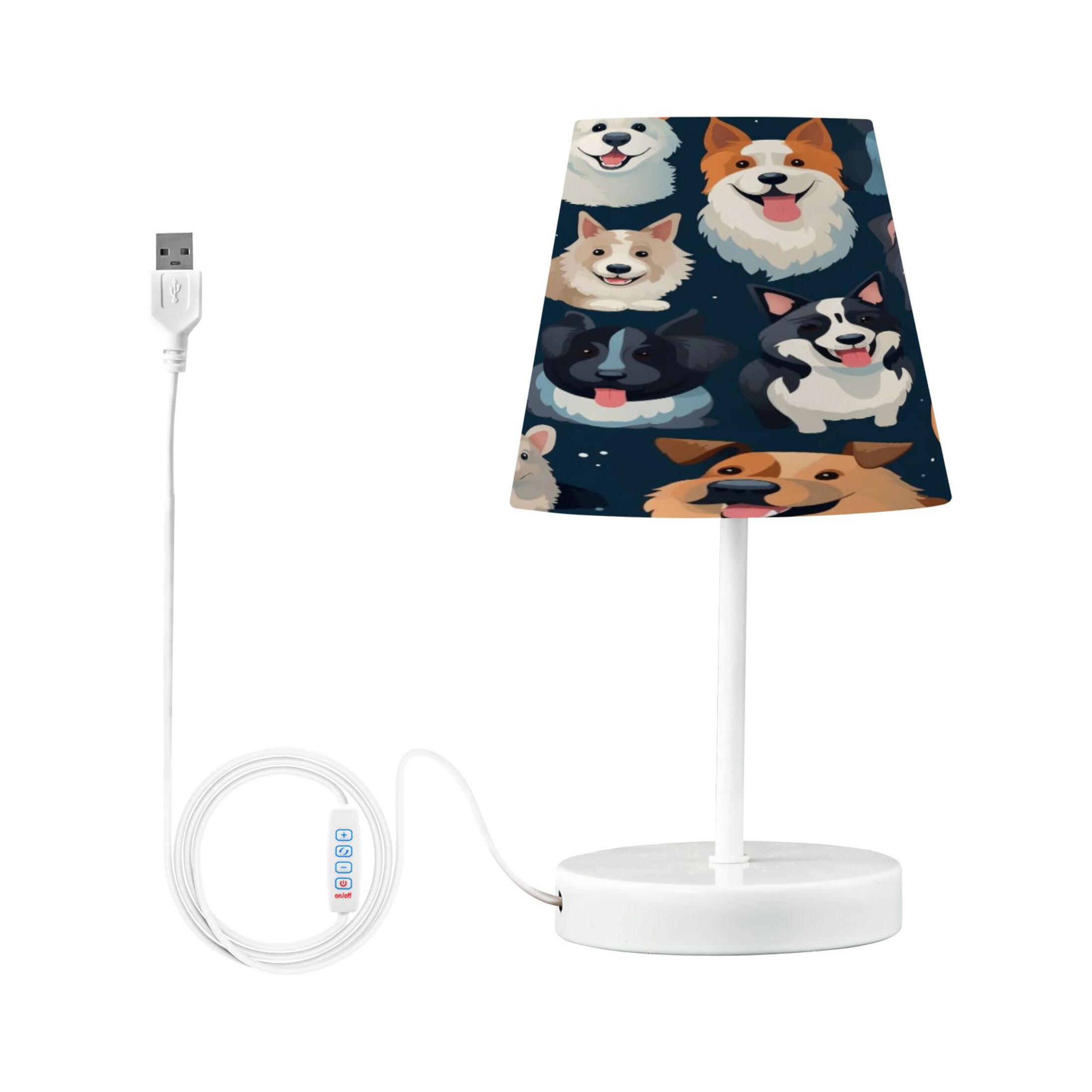 Various Happy Dogs Desk Lamp LED Table Nightstand Lamps with 3 Color ...