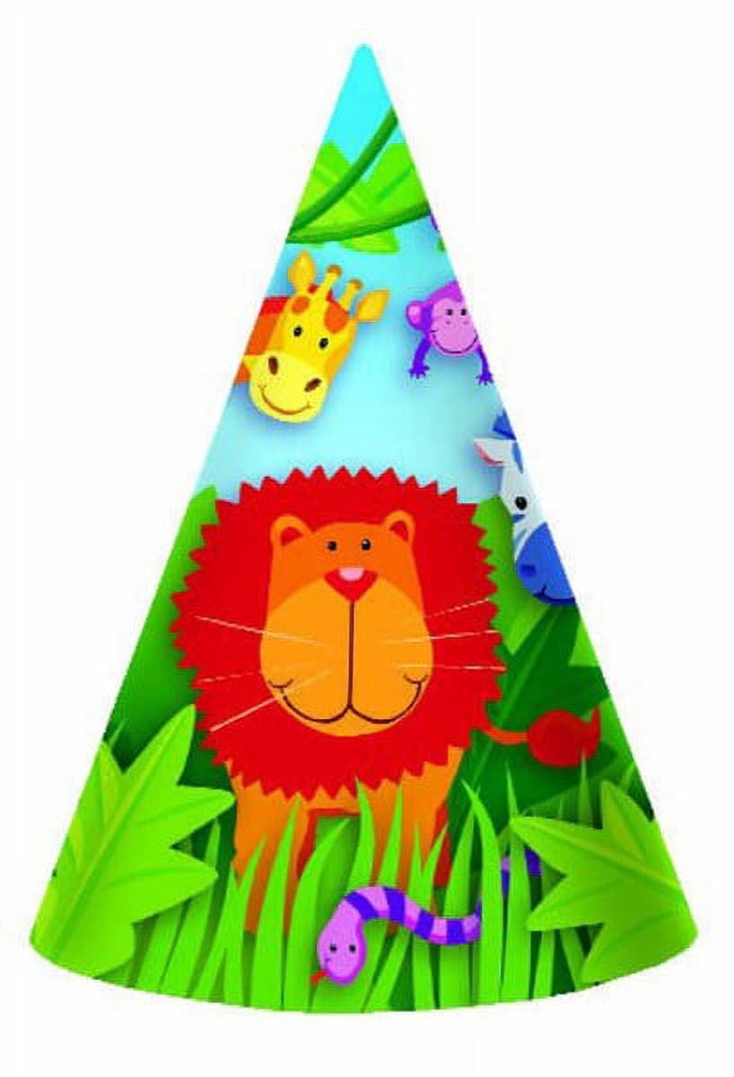 Various Jungle Animals Cone Hats, Multicolor, 8 Pieces - Walmart.com