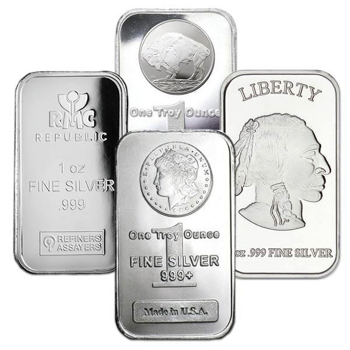 Various Mints 1 oz Silver Bars - 99.9% Pure Silver Bullion for ...