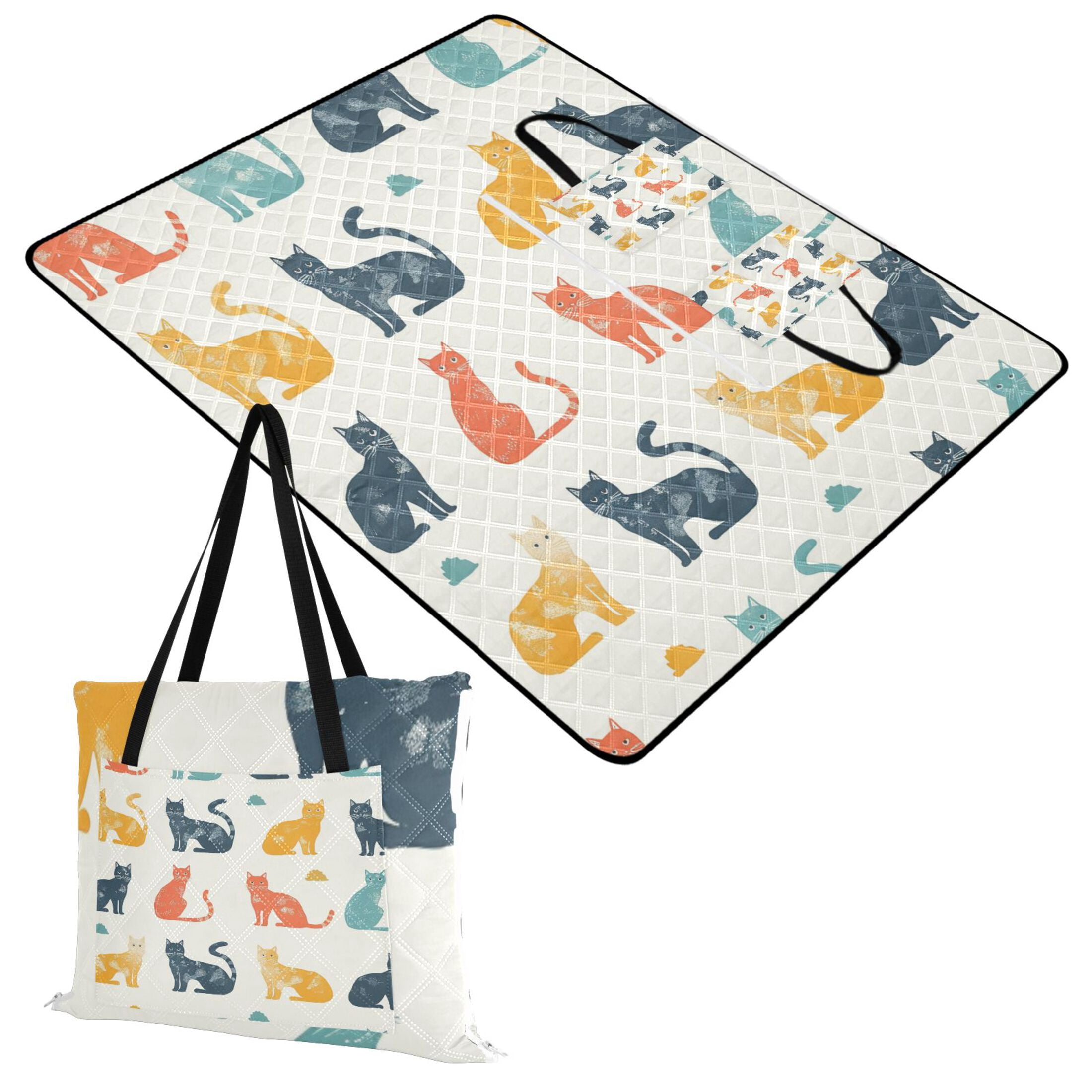 Various Pose Cats Extra Large Picnic Beach Blanket Waterproof Sand ...