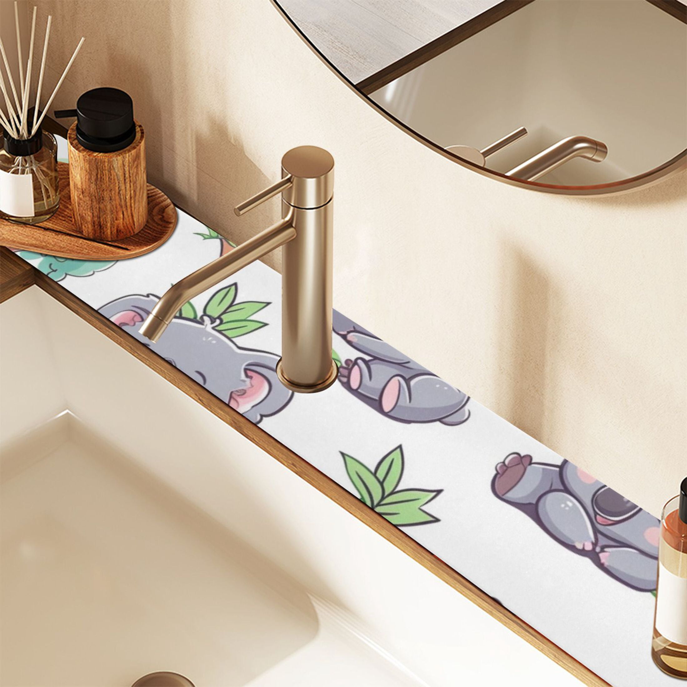 Various Pose Koalas Sink Splash Guard Faucet Drying Mat 30"x5.4 ...