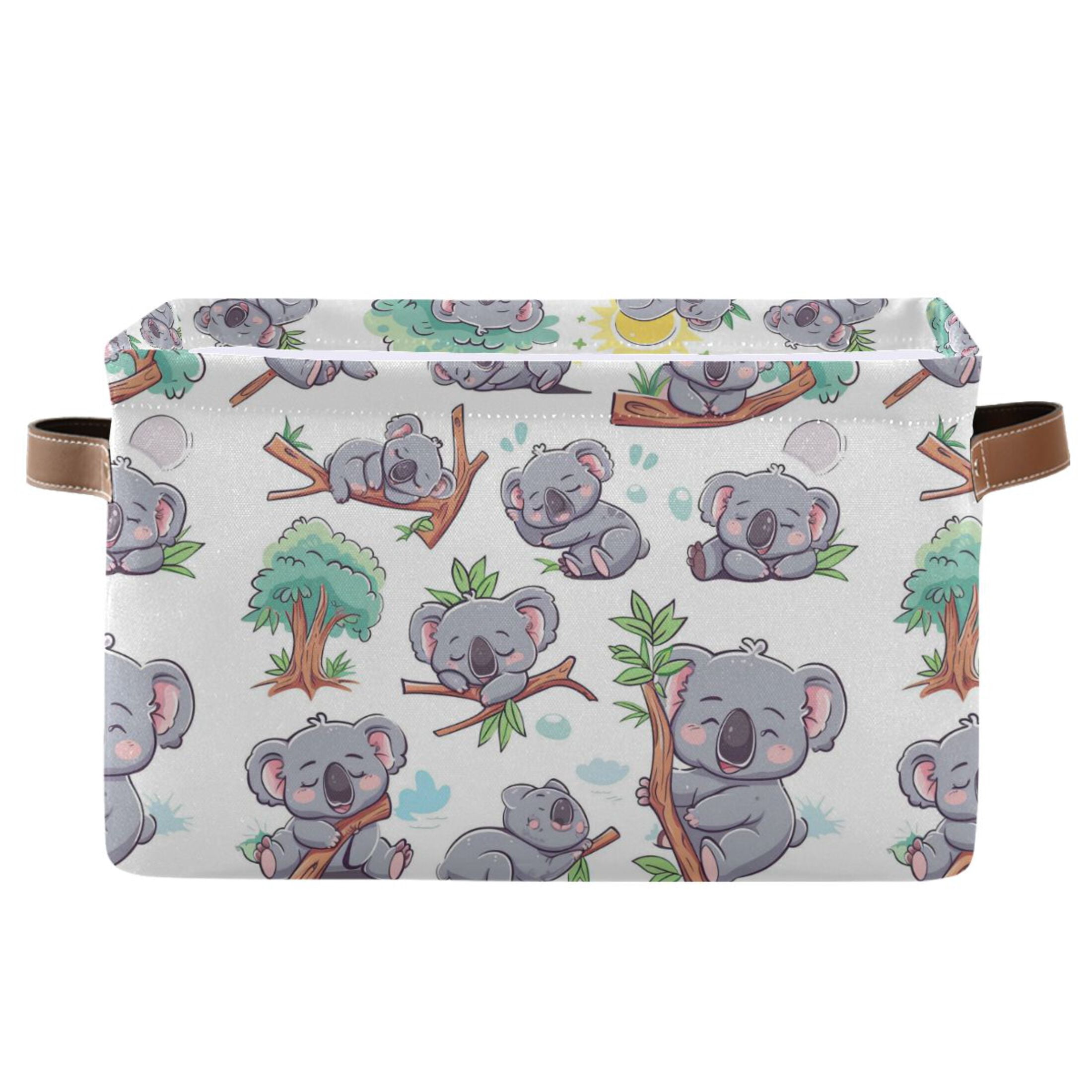 Various Pose Koalas Storage Bins with Handle Fabric Organizer Basket ...