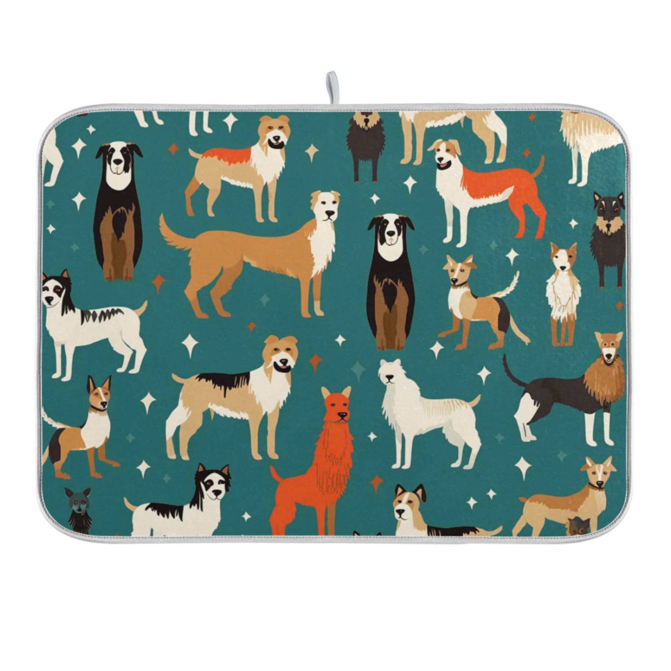 Various Poses Dogs Dish Drying Mat for Kitchen Counter 16x18 In ...
