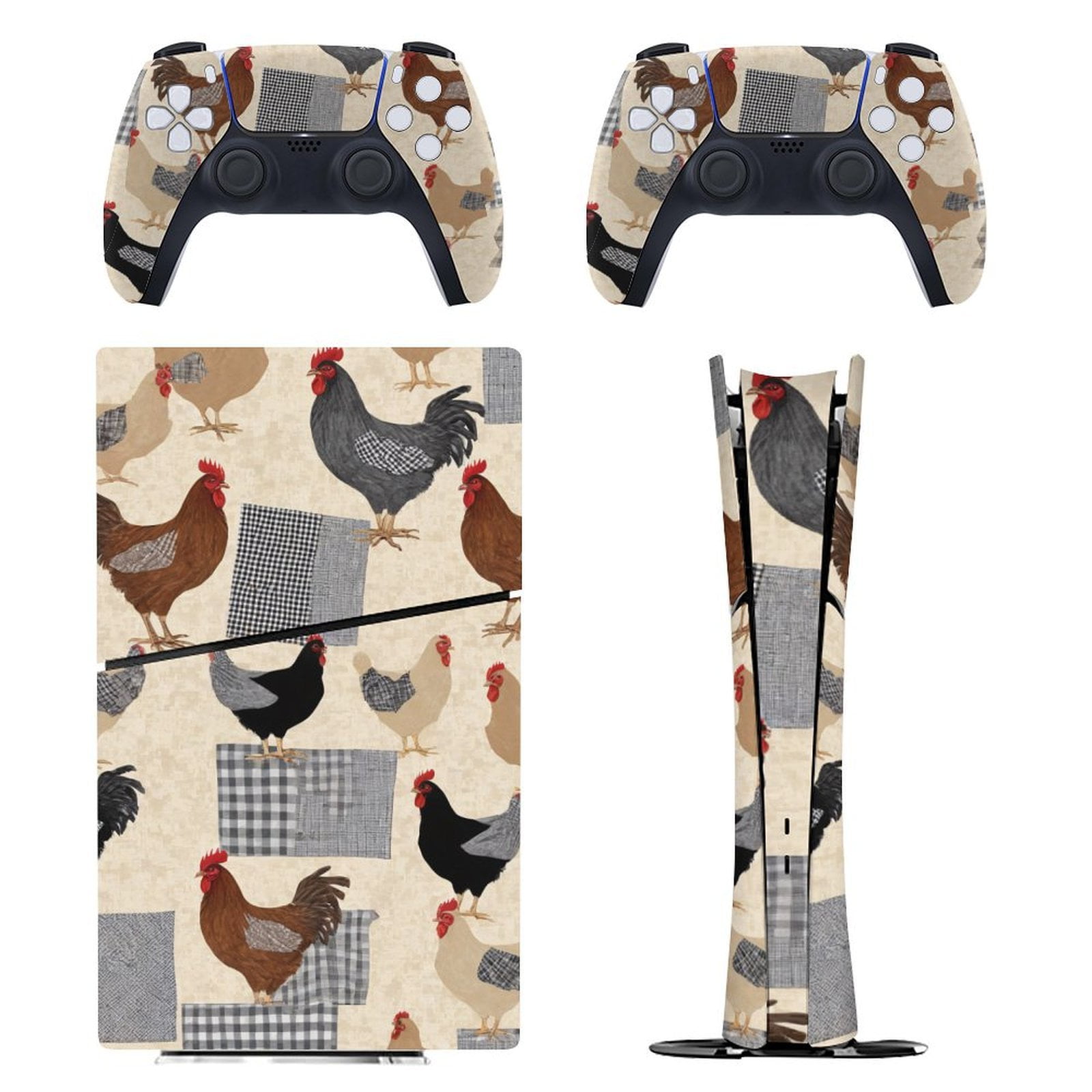 Various Roosters And Chickens Console Skin Bundle for PS5 Pro Slim Disc ...