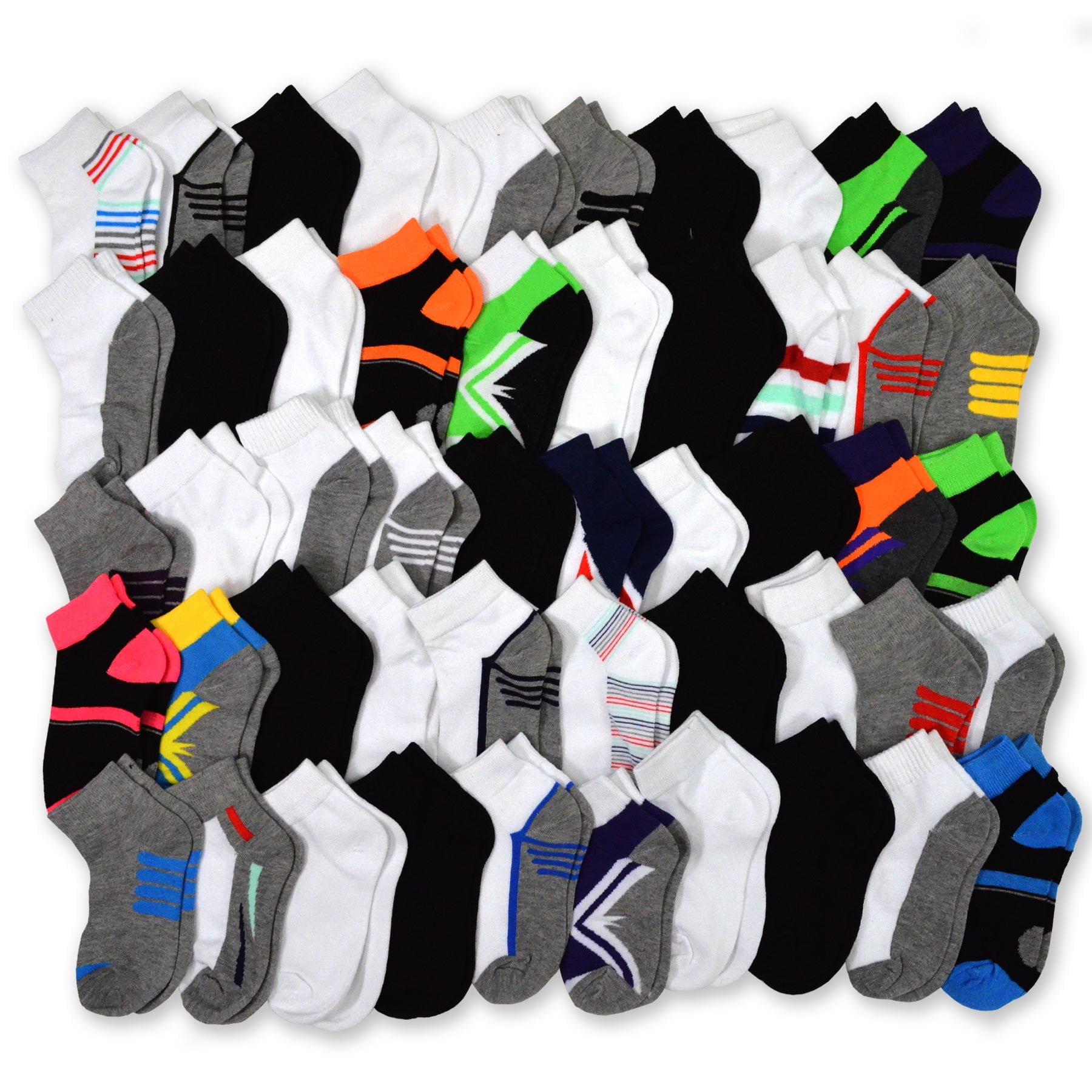 TeeHee 50 Pairs Mixed Socks Value Pack for Women, Men & Kids, Wholesale ...