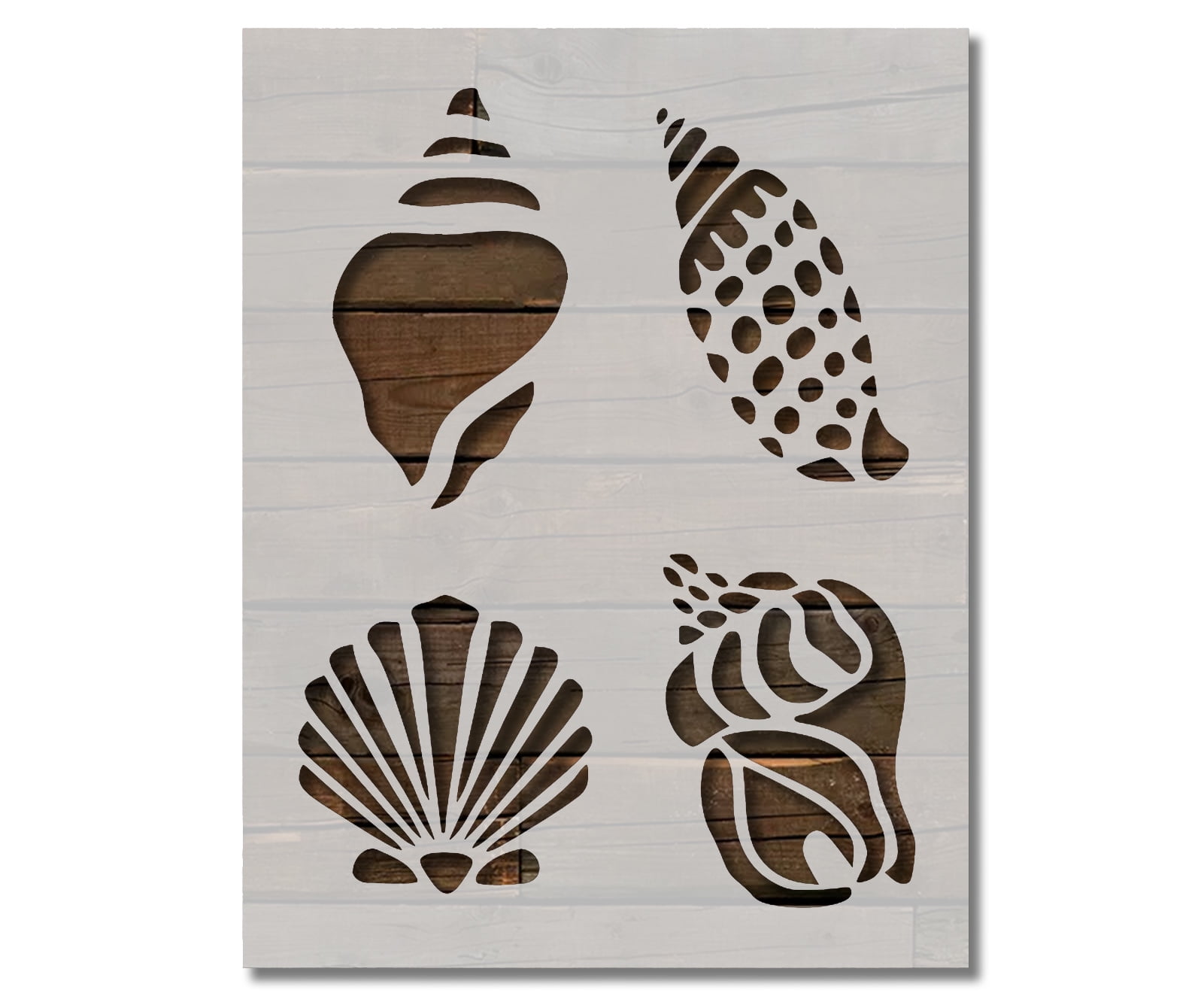 Various Sea Shells Option 1 Stencil Template Reusable 8.5 x 11 Inches ...