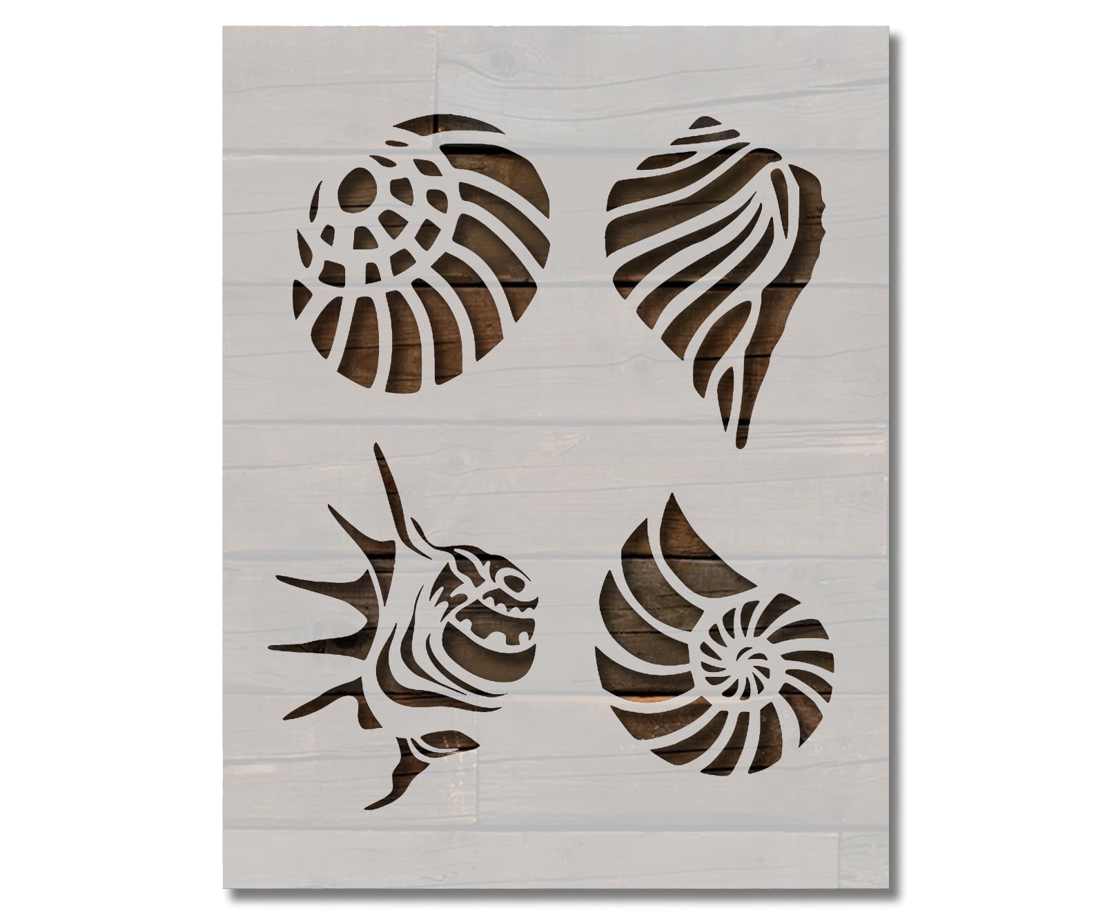 Various Sea Shells Option 2 Stencil Template Reusable 8.5 x 11 Inches ...