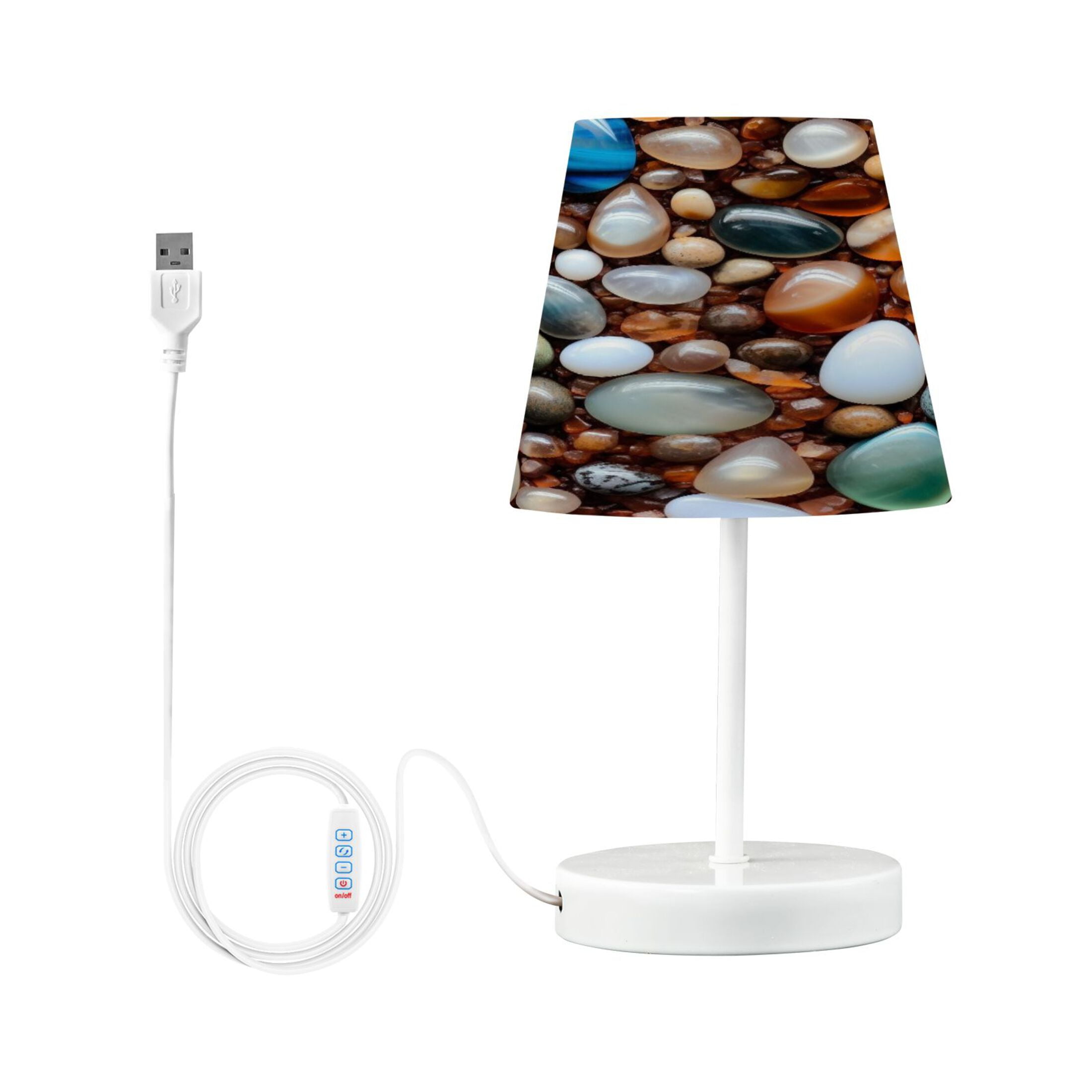 Various Shape Pebbles Desk Lamp LED Table Nightstand Lamps with 3 Color ...