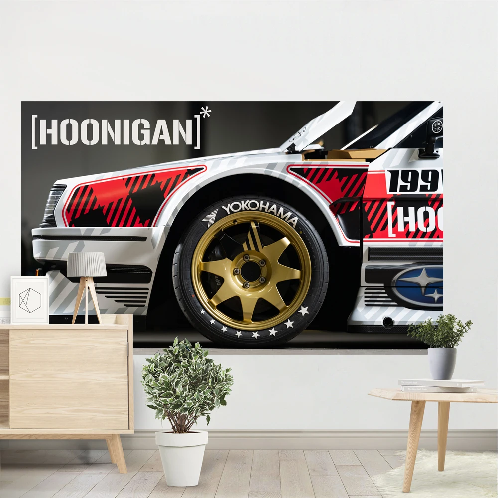 Various Sizes Of HOOLINAM Funny Car Tapestry Room Garage Wall ration ...