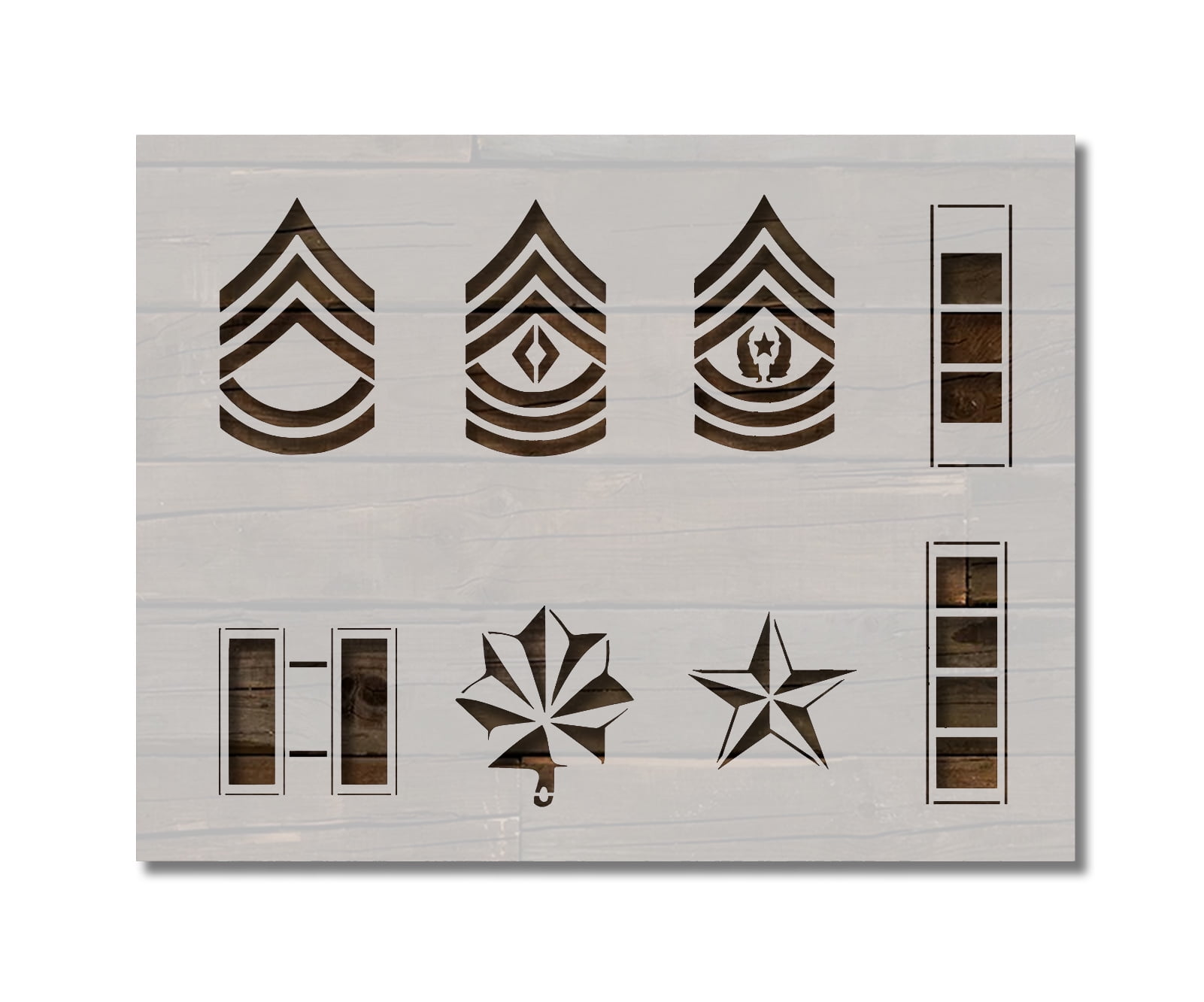 Various US Army Ranks Stencil Template Reusable 8.5 x 11 Inches for ...
