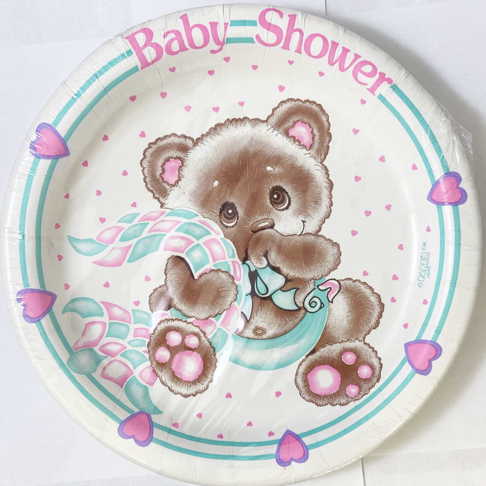 Various Vintage 'Cuddles' Baby Shower Disposable Paper Plates, 8 Count ...