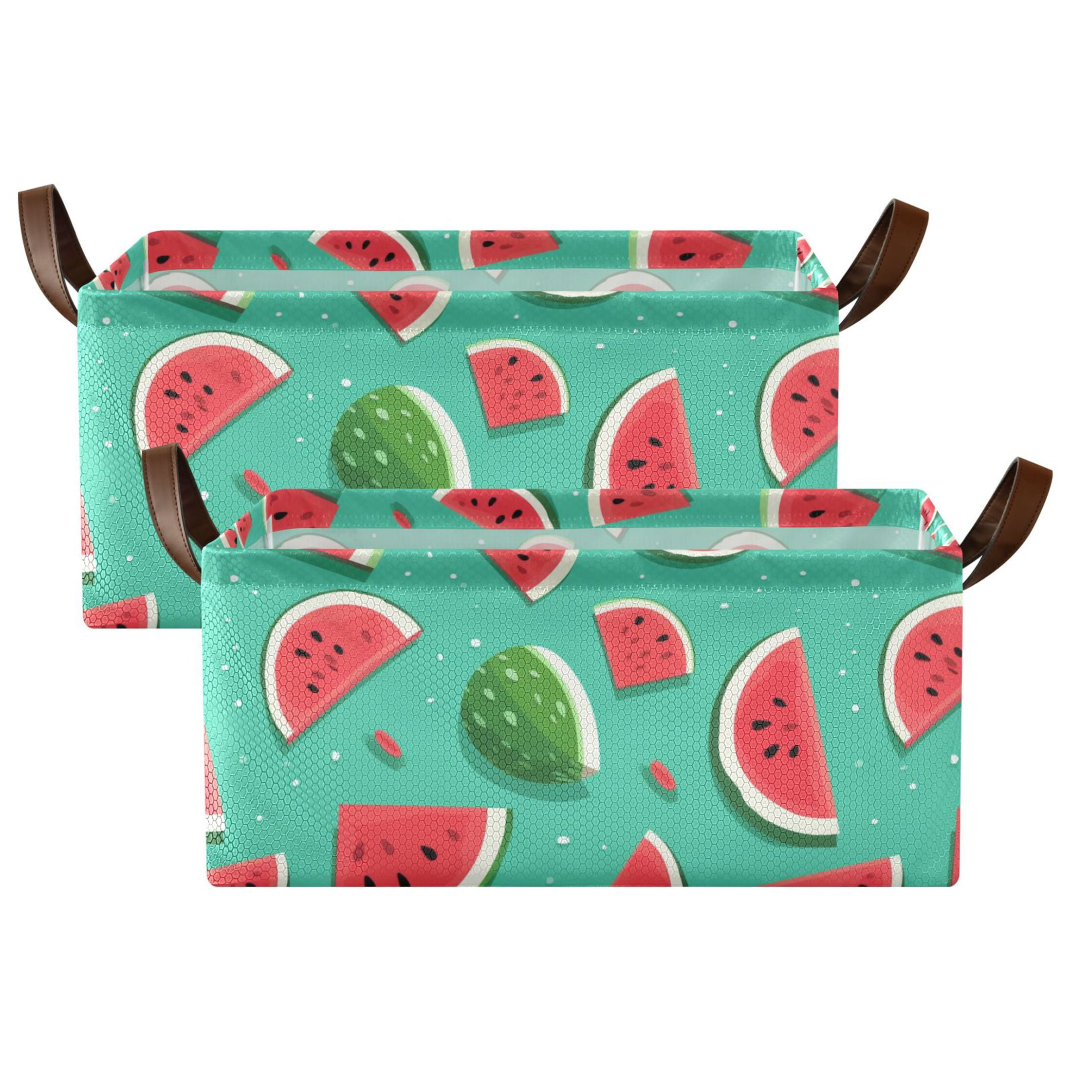 Various Watermelon 2 Pcs Collapsible Storage Bins Fabric Shelf Baskets ...
