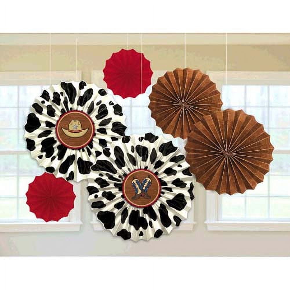 Various Western 'Yeehaw' Paper Fan Decorations (6ct) - Walmart.com