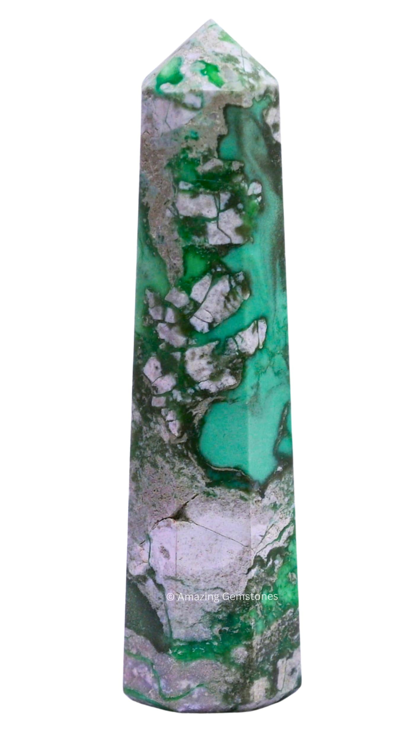Variscite Crystal Tower Obelisk Point (3" to 4" INCH) - Walmart.com