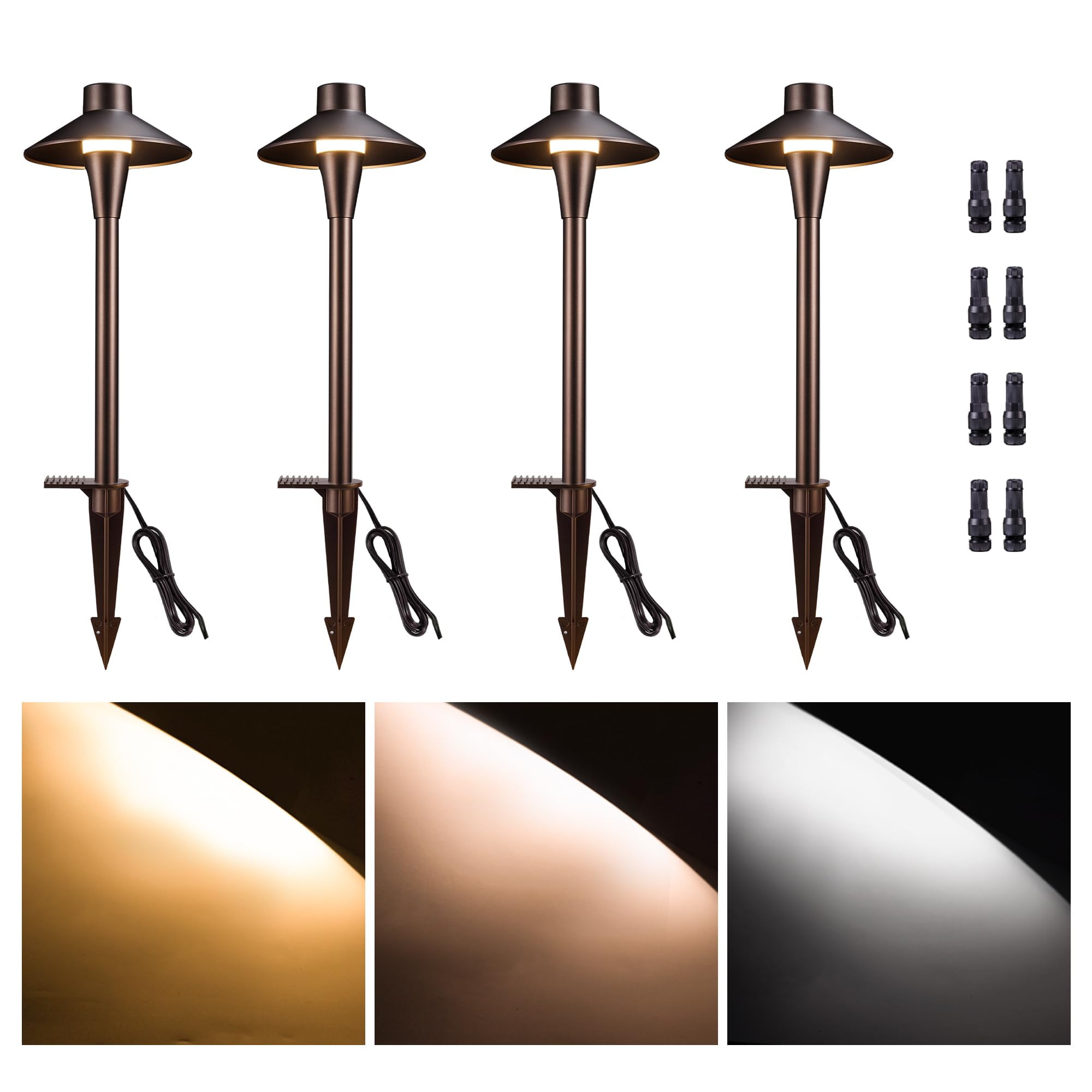 Varmtalys Low Voltage Pathway Lights, 3CCT LED Landscape Path Lights ...