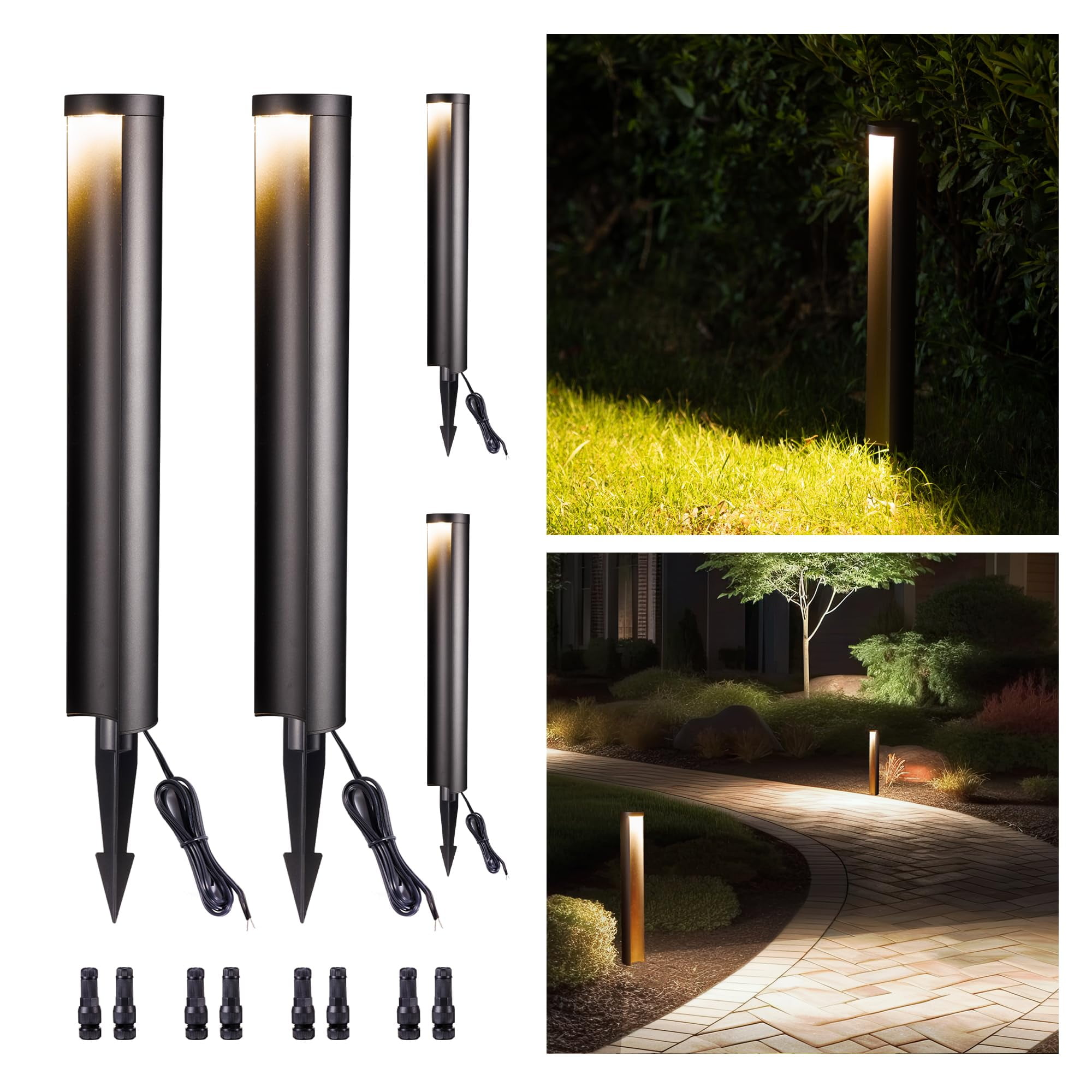 Varmtalys Low Voltage Pathway Lights, LED Landscape Path Lights, Outdoor Waterproof IP65, Wired ...