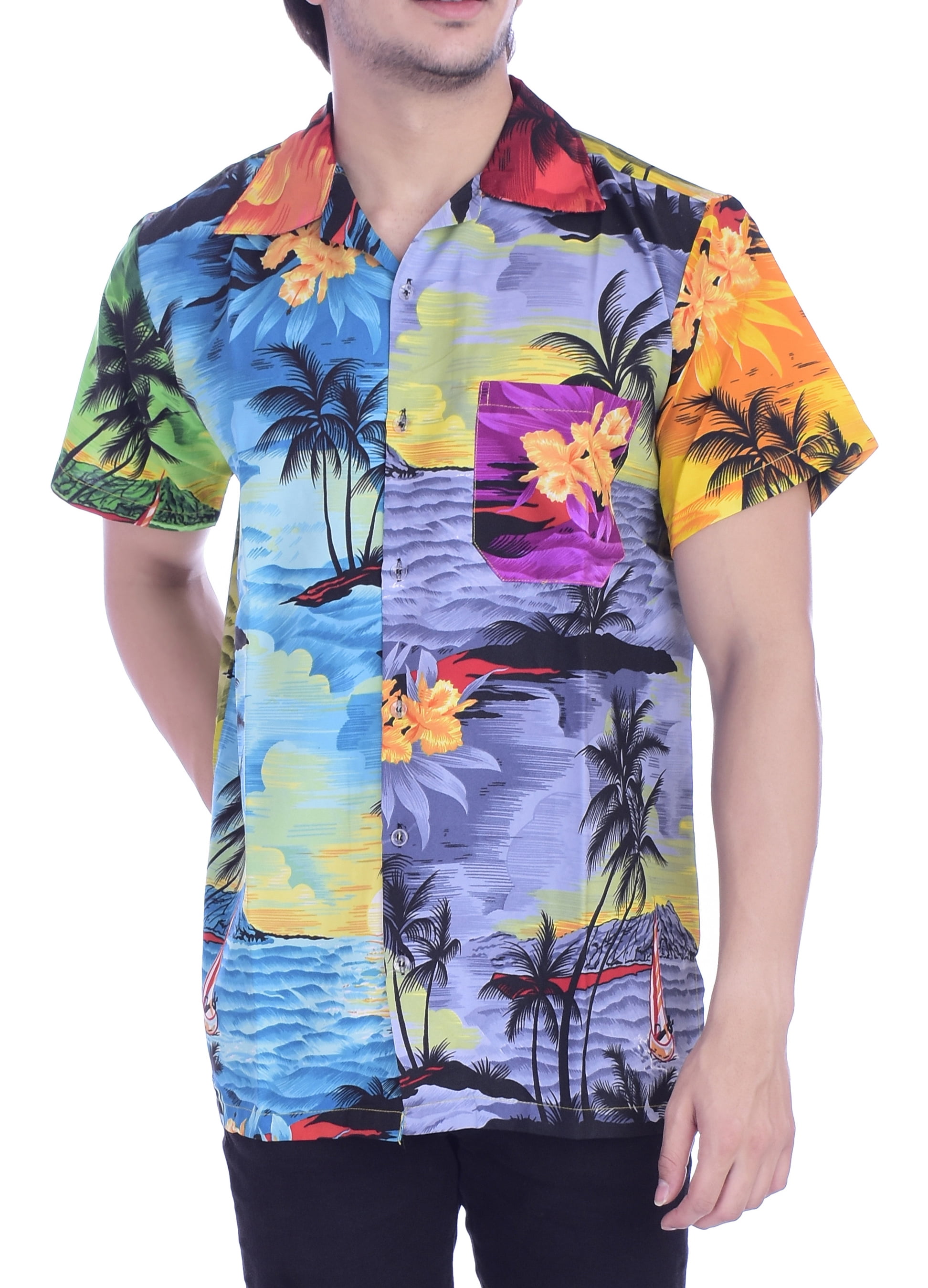 Varnit Crafts Hawaiian Shirt for Men Aloha Beach Motley L - Walmart.com