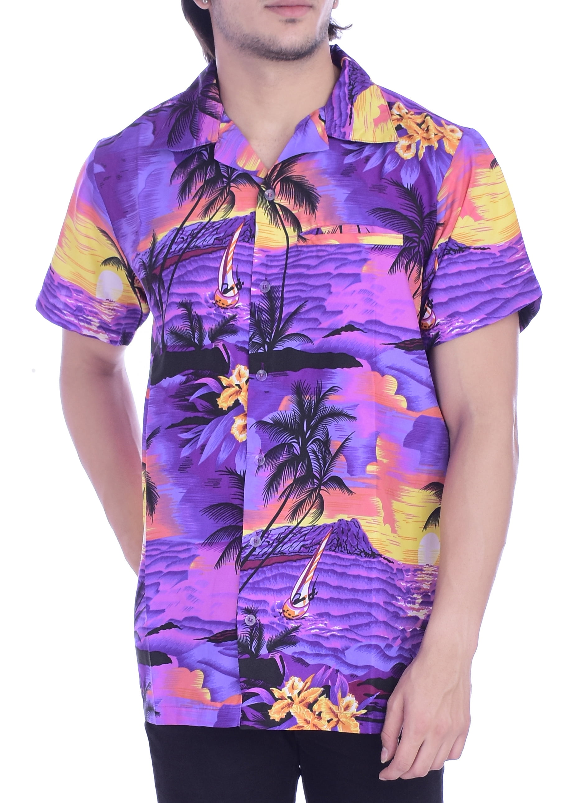 Varnit Crafts Hawaiian Shirt for Men Aloha Beach Purple 4XL - Walmart.com