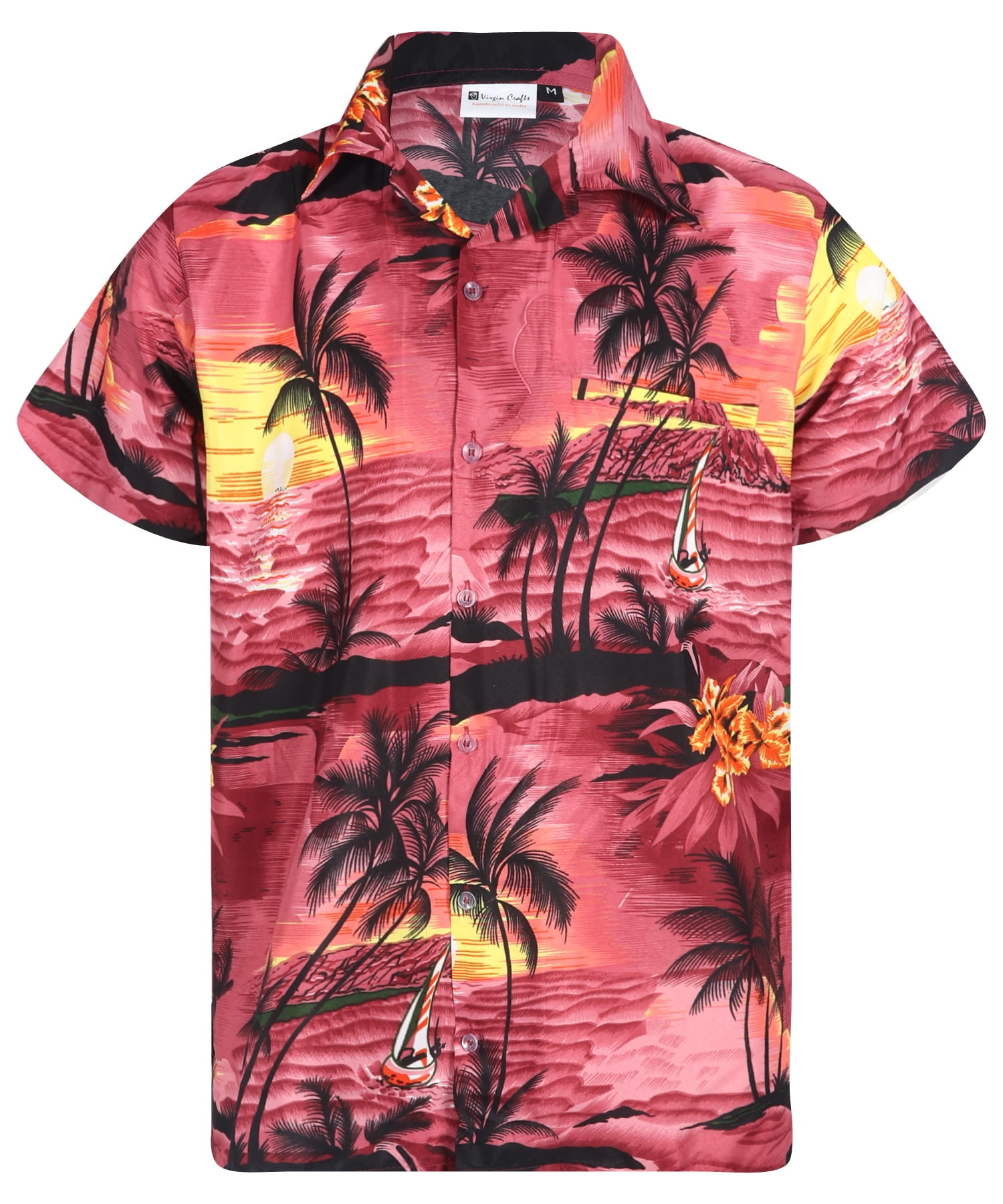 Varnit Crafts Hawaiian Shirt for Men Aloha Beach Wine M - Walmart.com
