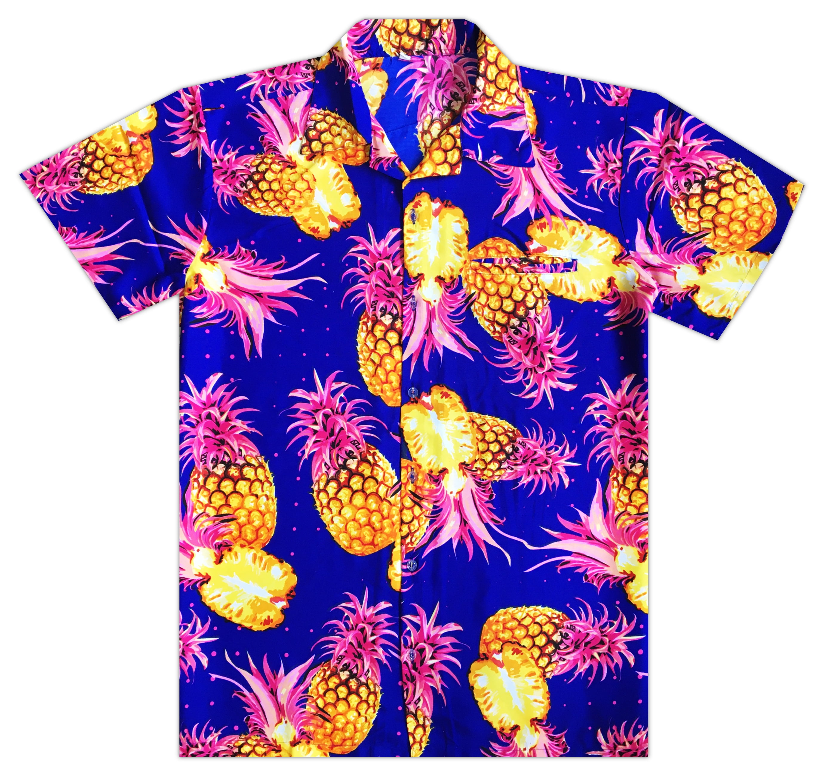 Varnit Crafts Hawaiian Shirt for Men Aloha Cut Pineapple Bluepink 3XL - Walmart.com