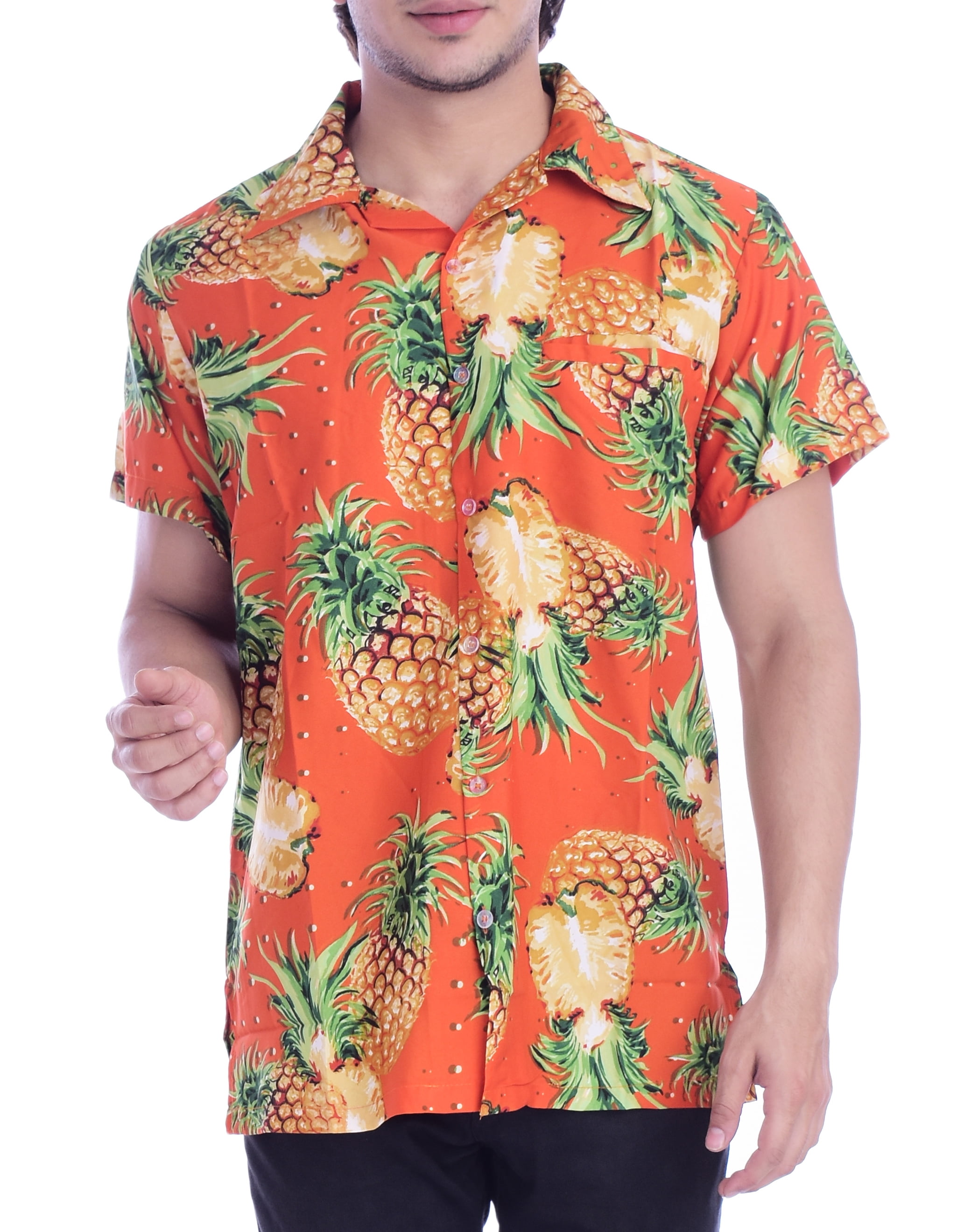 Varnit Crafts Hawaiian Shirt for Men Aloha Cut Pineapple Orange 6XL - Walmart.com
