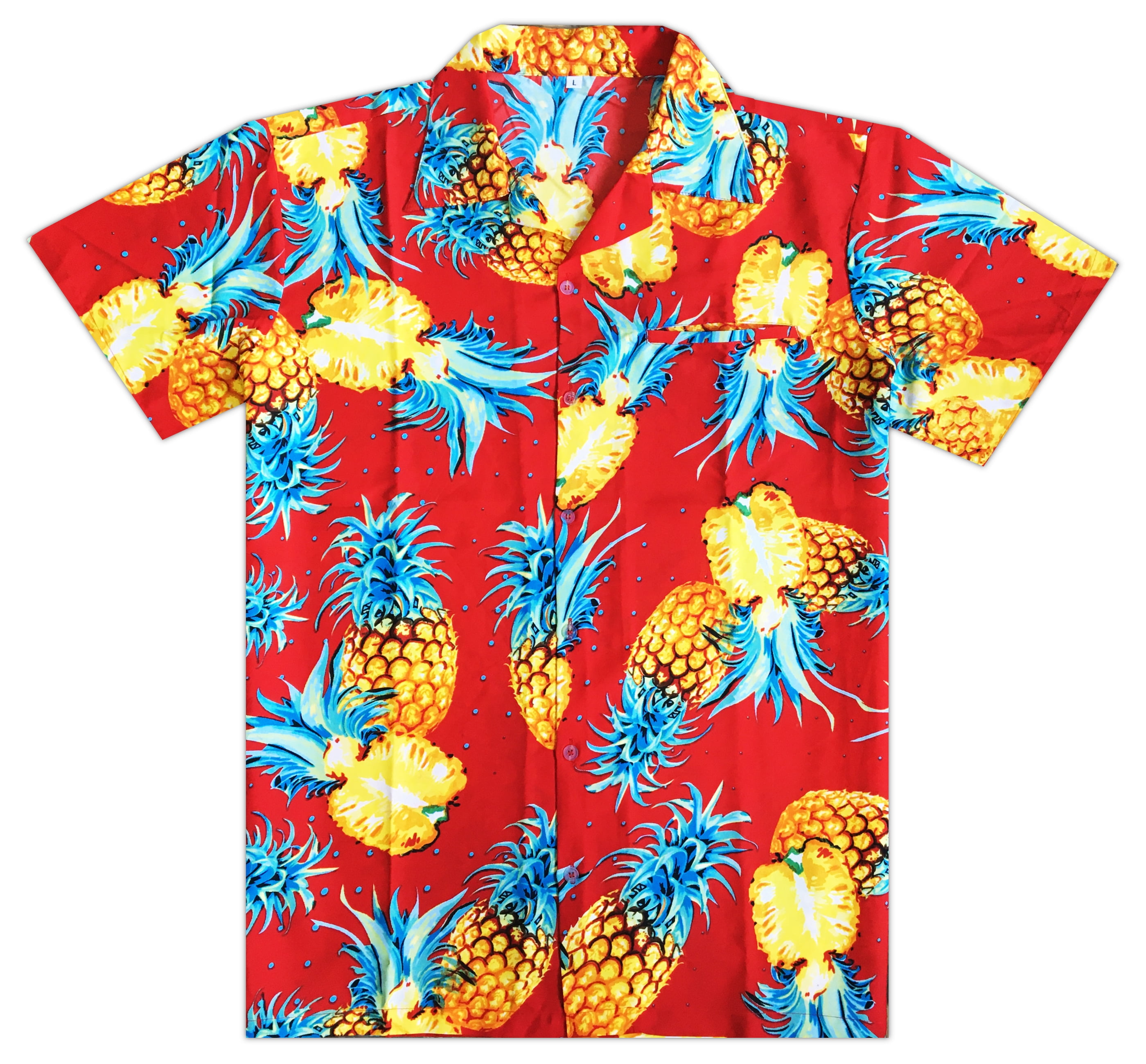 Varnit Crafts Hawaiian Shirt for Men Aloha Cut Pineapple Red XXL - Walmart.com