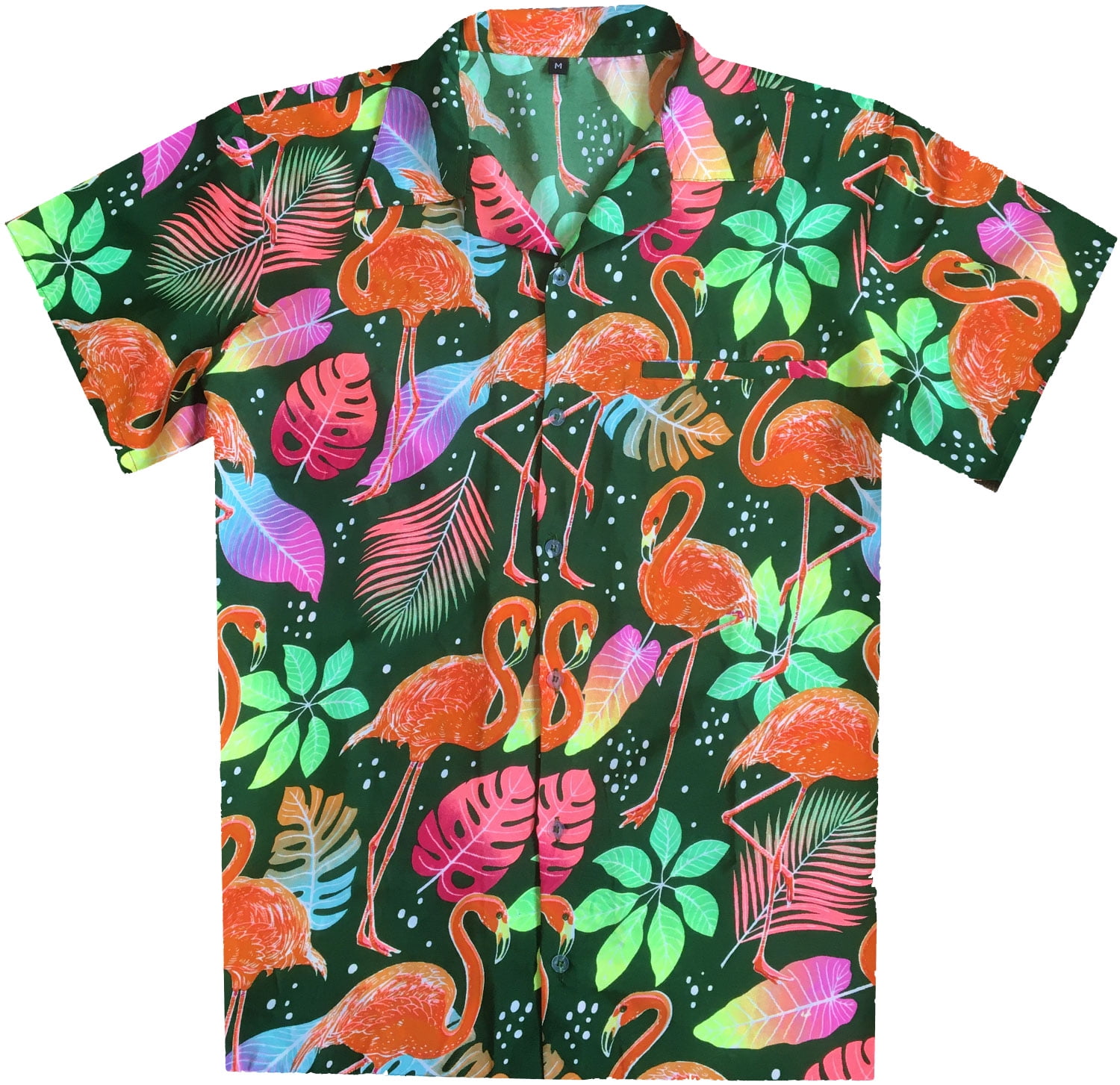 Varnit Crafts Hawaiian Shirt for Men Aloha Flamingo DarkGreen XS - Walmart.com