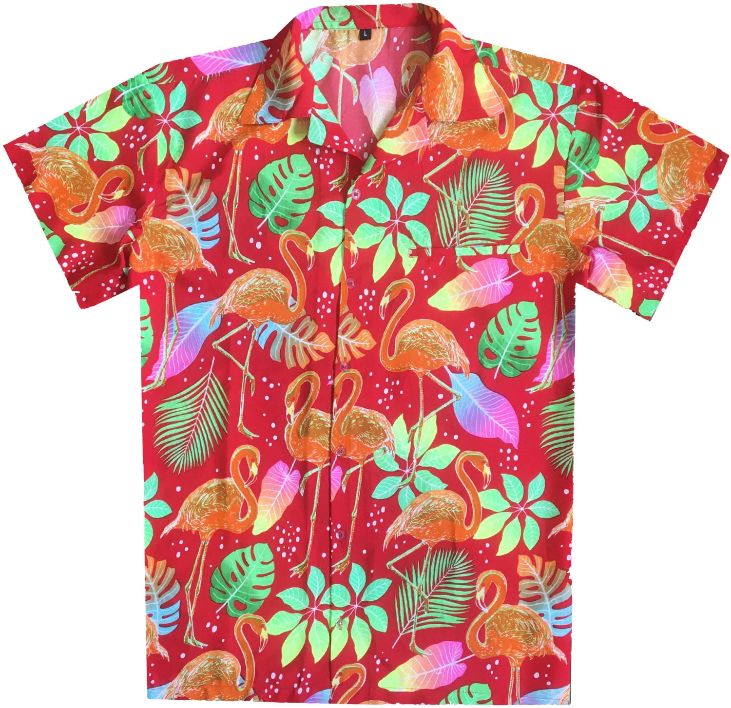 Varnit Crafts Hawaiian Shirt for Men Aloha Flamingo Red L - Walmart.com