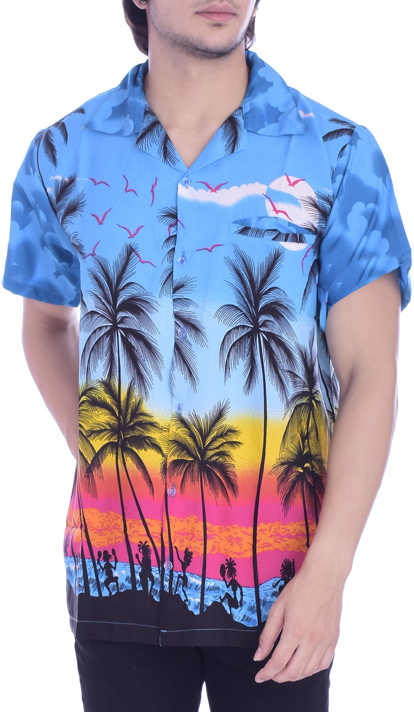 Varnit Crafts Mens Hawaiian Shirt Relaxed-Fit Funky Casual Opal Blue XL - Walmart.com