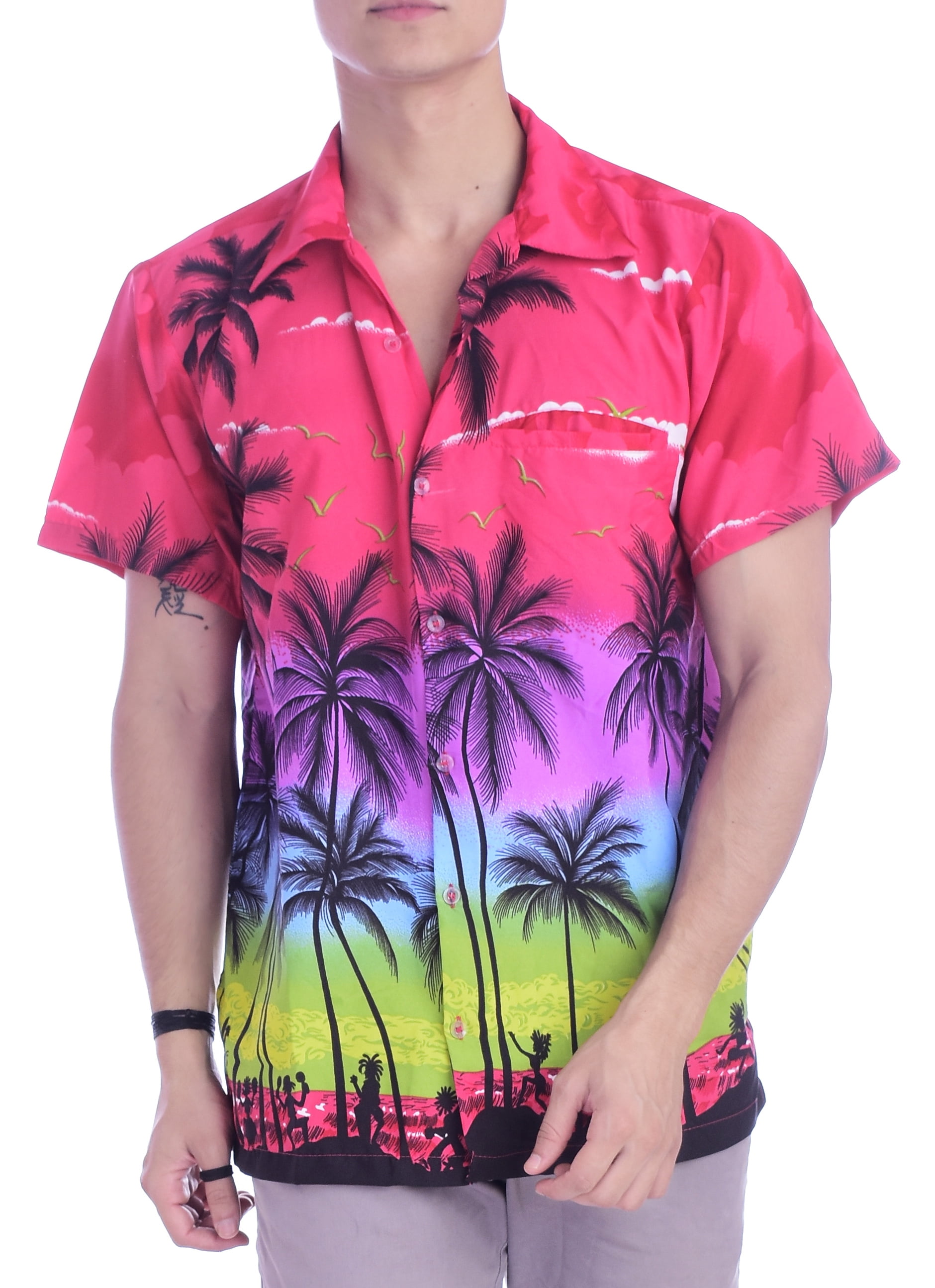 Varnit Crafts Mens Hawaiian Shirt Relaxed-Fit Funky Casual Opal Pink 3XL - Walmart.com