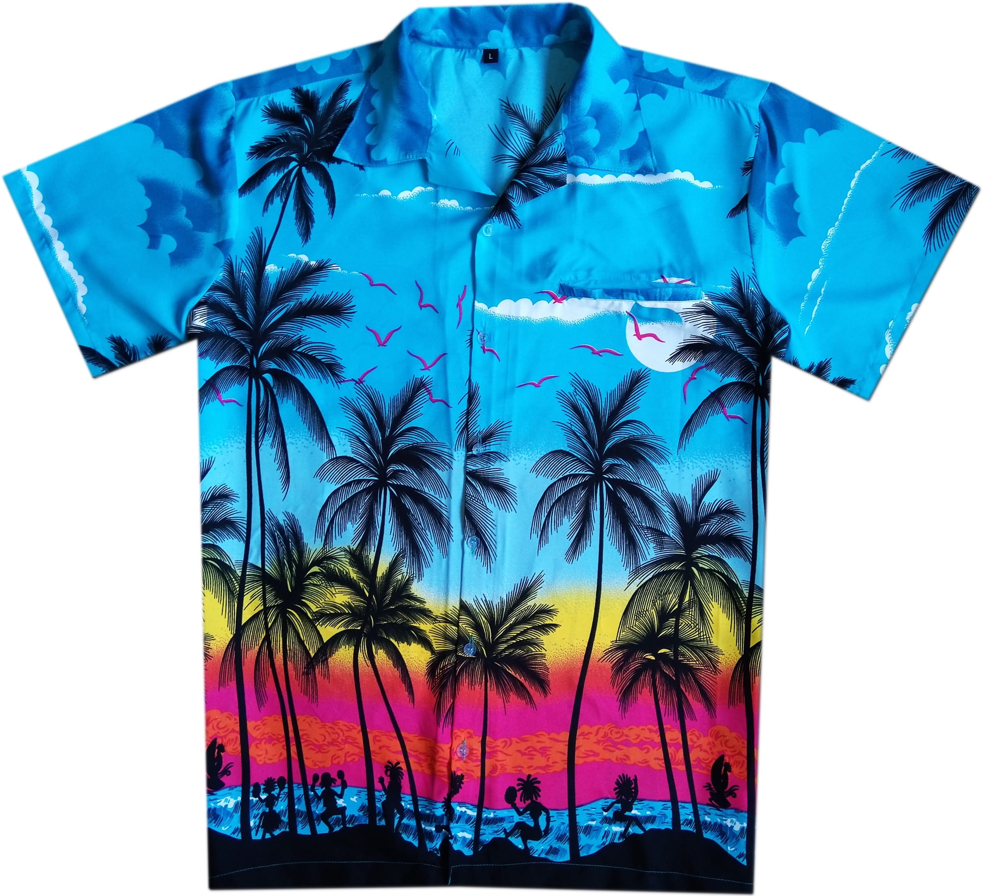 Varnit Crafts Mens Hawaiian Shirt Relaxed-Fit Funky Casual Opal Turquoise XL - Walmart.com