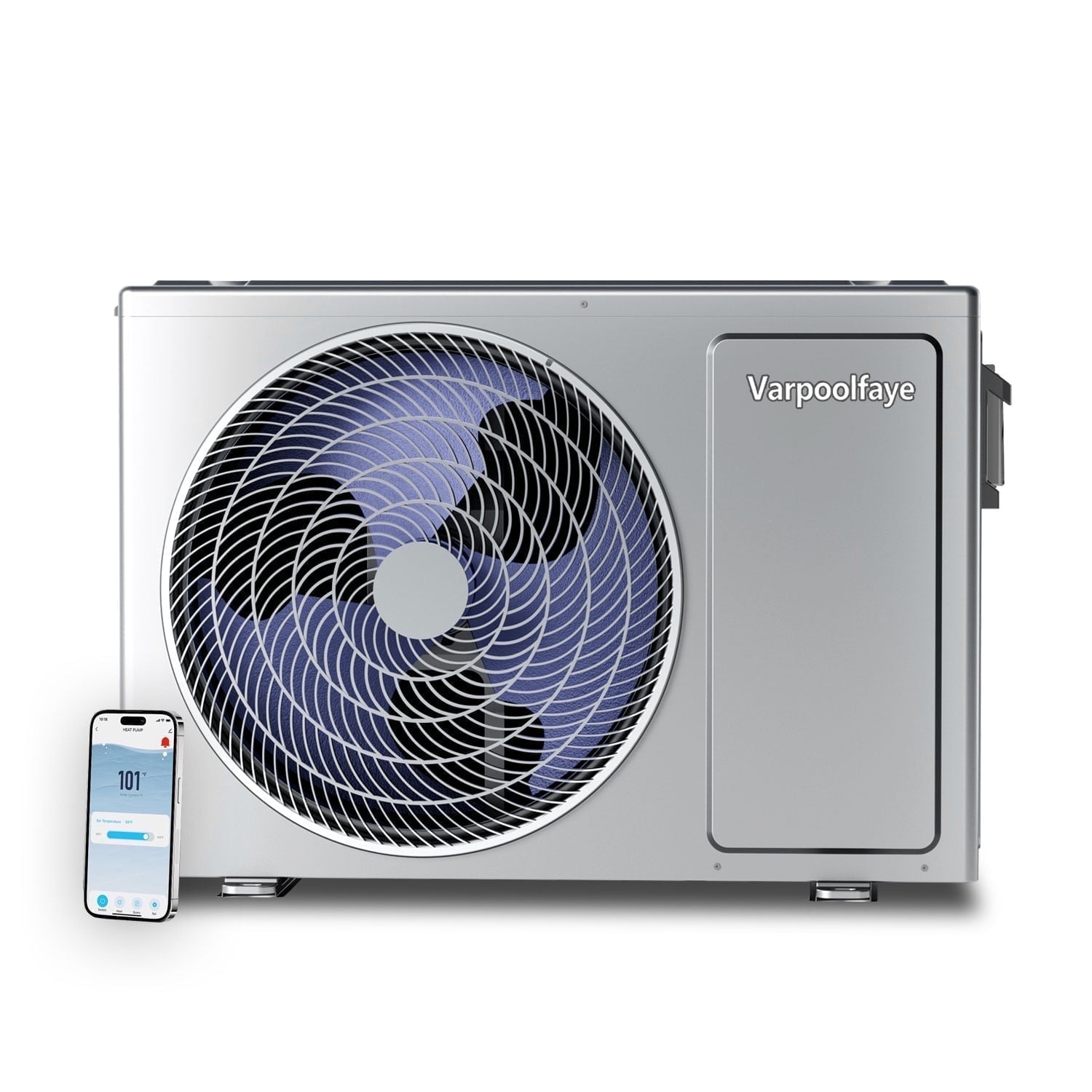 Varpoolfaye 27,000 BTU Inverter Swimming Pool Heat Pump, 7,000 Gallons ...