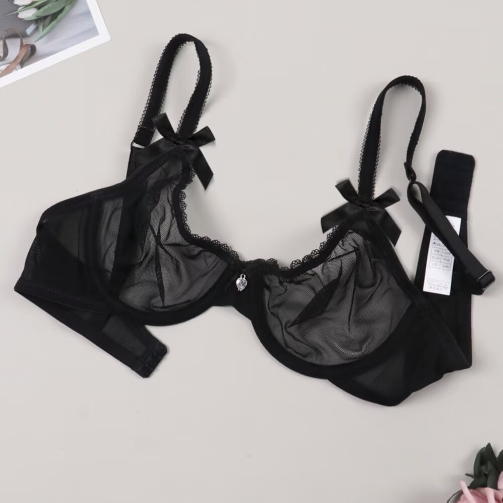 Varsbaby Lace Bra See Through Bow Sexy Underwear for Women - Walmart.com