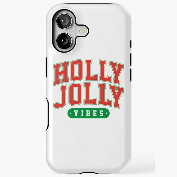 Varsity Holly Jolly Holiday Cheer Typography iPhone 17 to 11 Pro Max ...