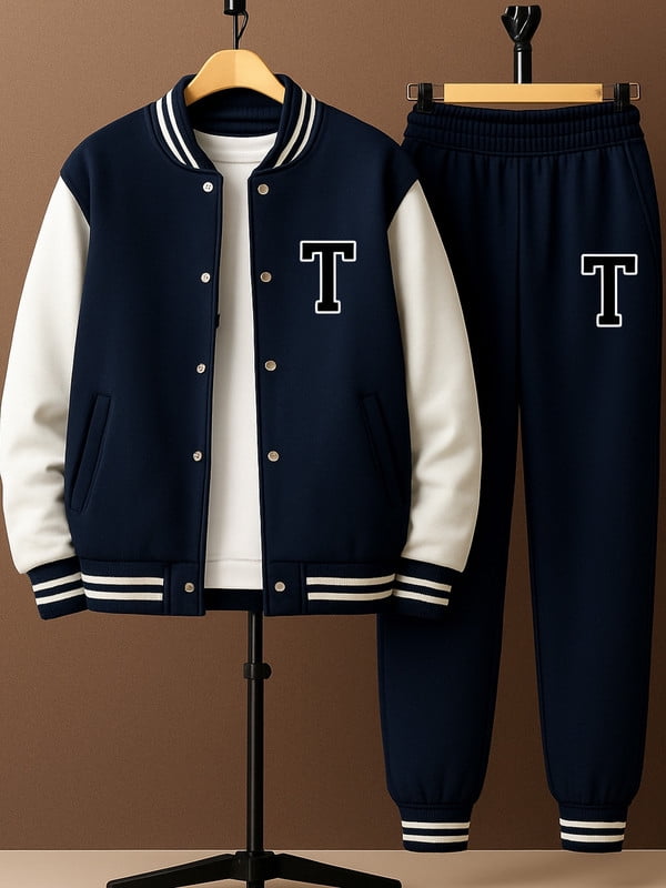 Varsity Letterman T-Shirt baseball jacket set funny boy blue regular ...