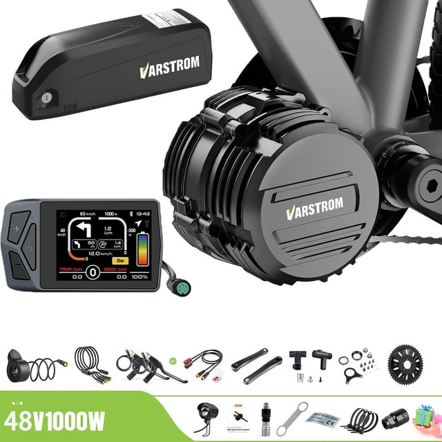 Varstrom Mid Drive Kit 1000W TSDZ16 Electric Bike Conversion Kit 48V ...