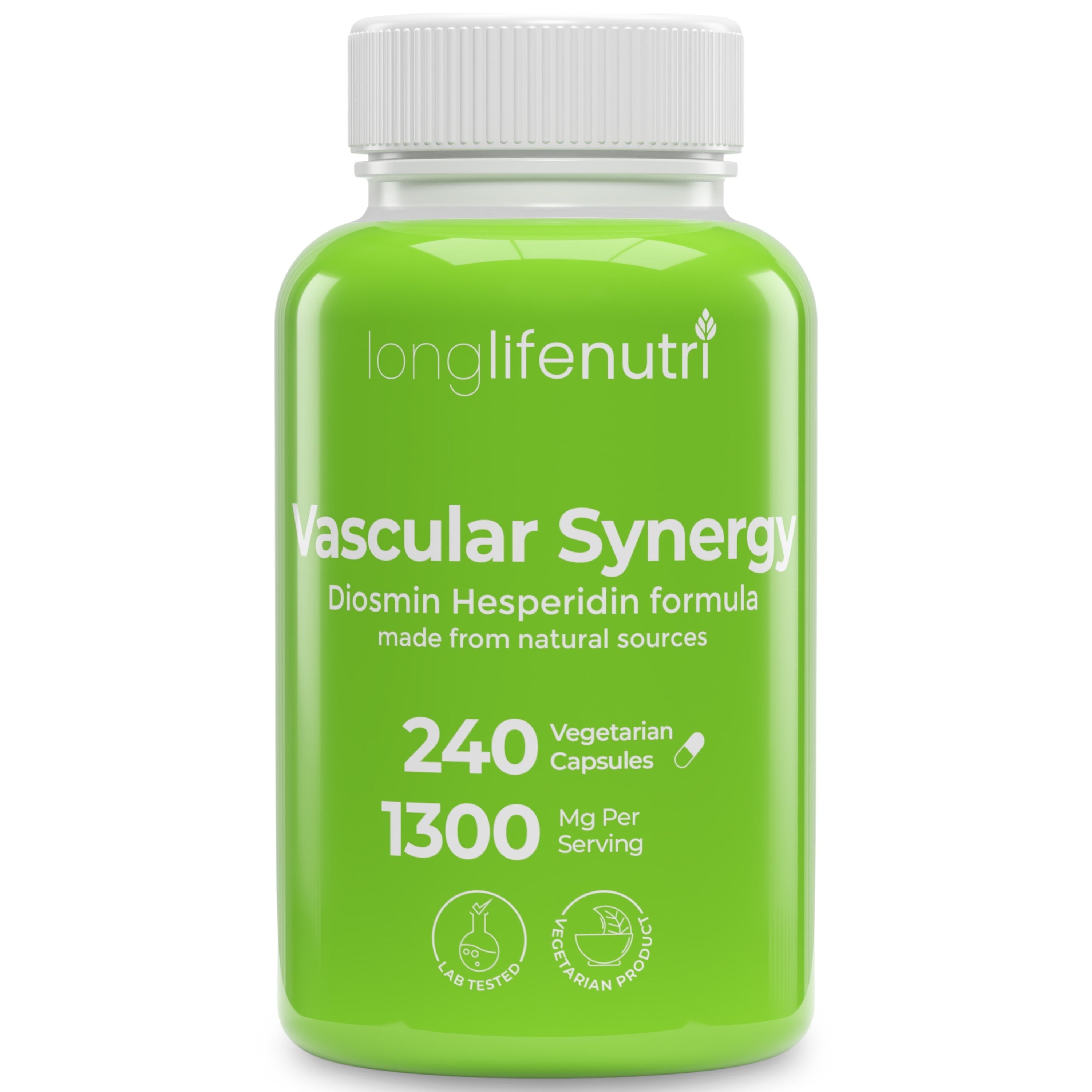 LongLifeNutri Vascular Synergy Complex, Diosmin 1000mg & Hesperidin ...