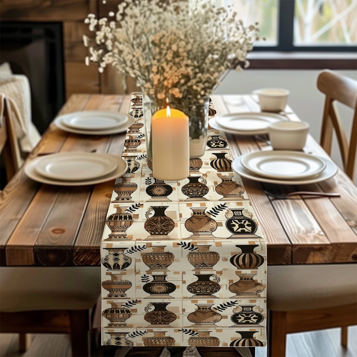 Vase Building Plant Flowers Table Runners Party Table r Farmhouse ...