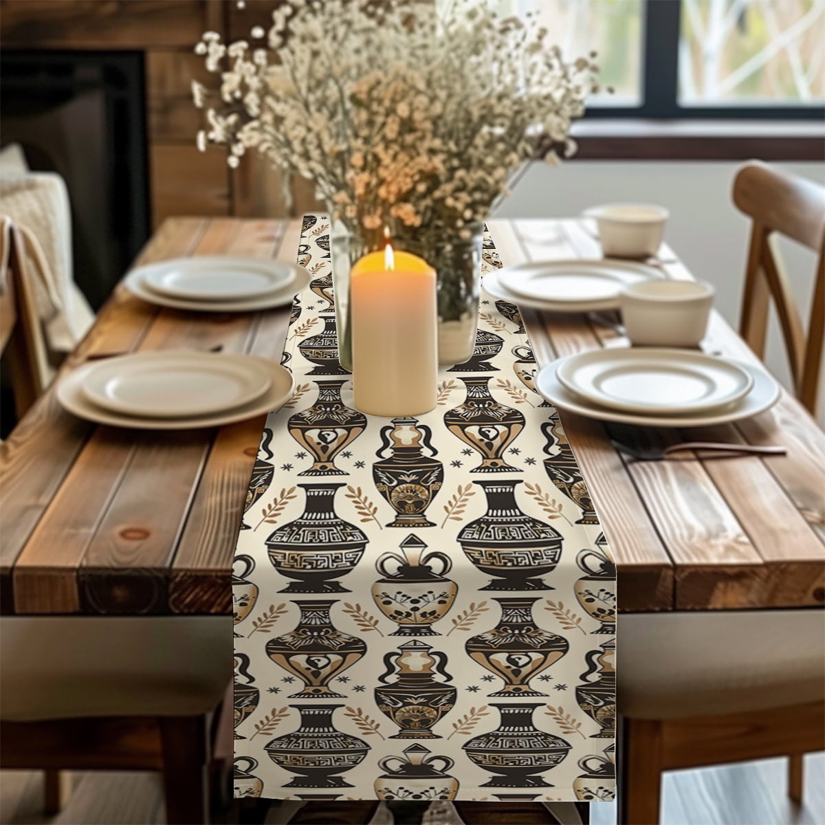 Vase Building Plant Flowers Table Runners Party Table r Farmhouse ...