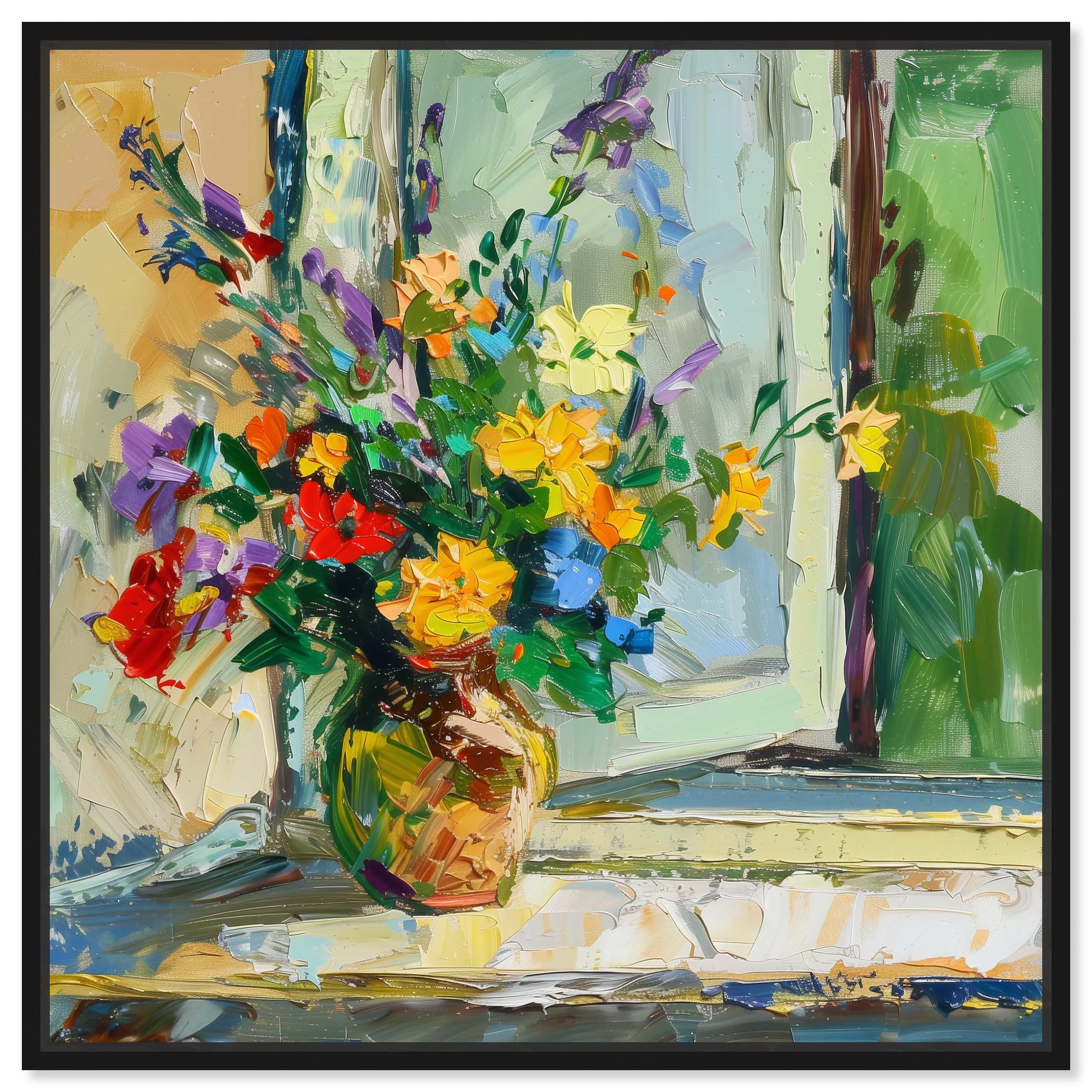 Vase By The Window Impressionism Wall Art /Monet And Van Gogh Inspired ...