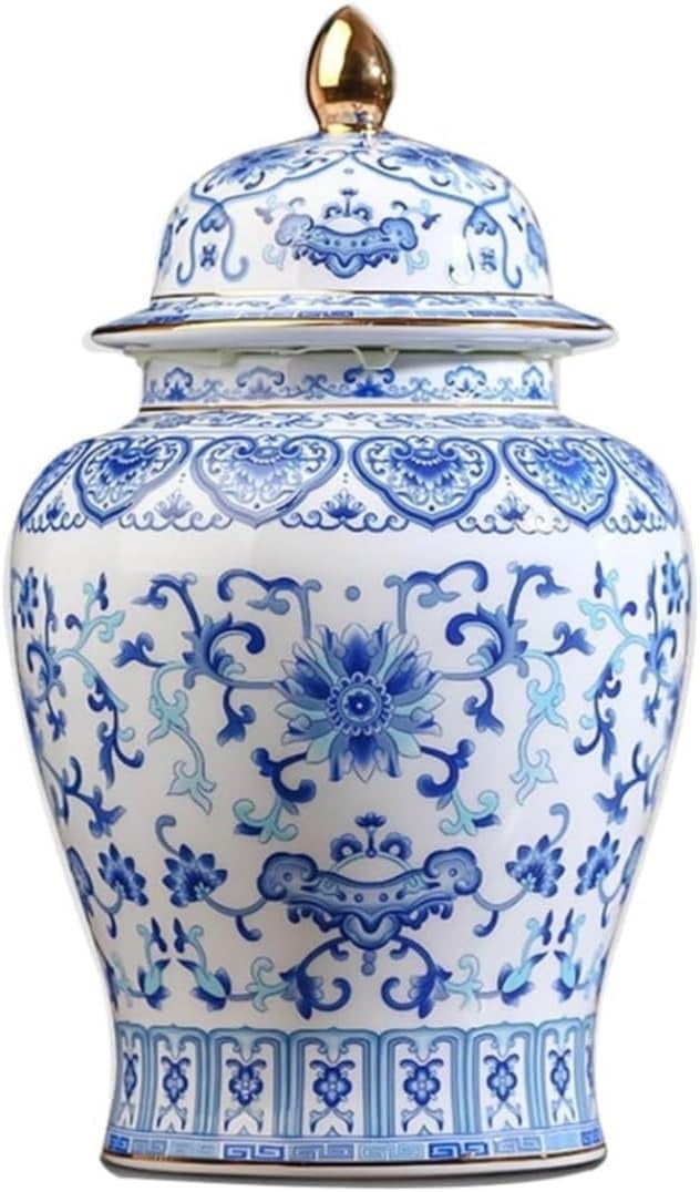 Vase Jar Storage Jar Chinese Ceramic Ginger Jar Floral Vases With Lid ...
