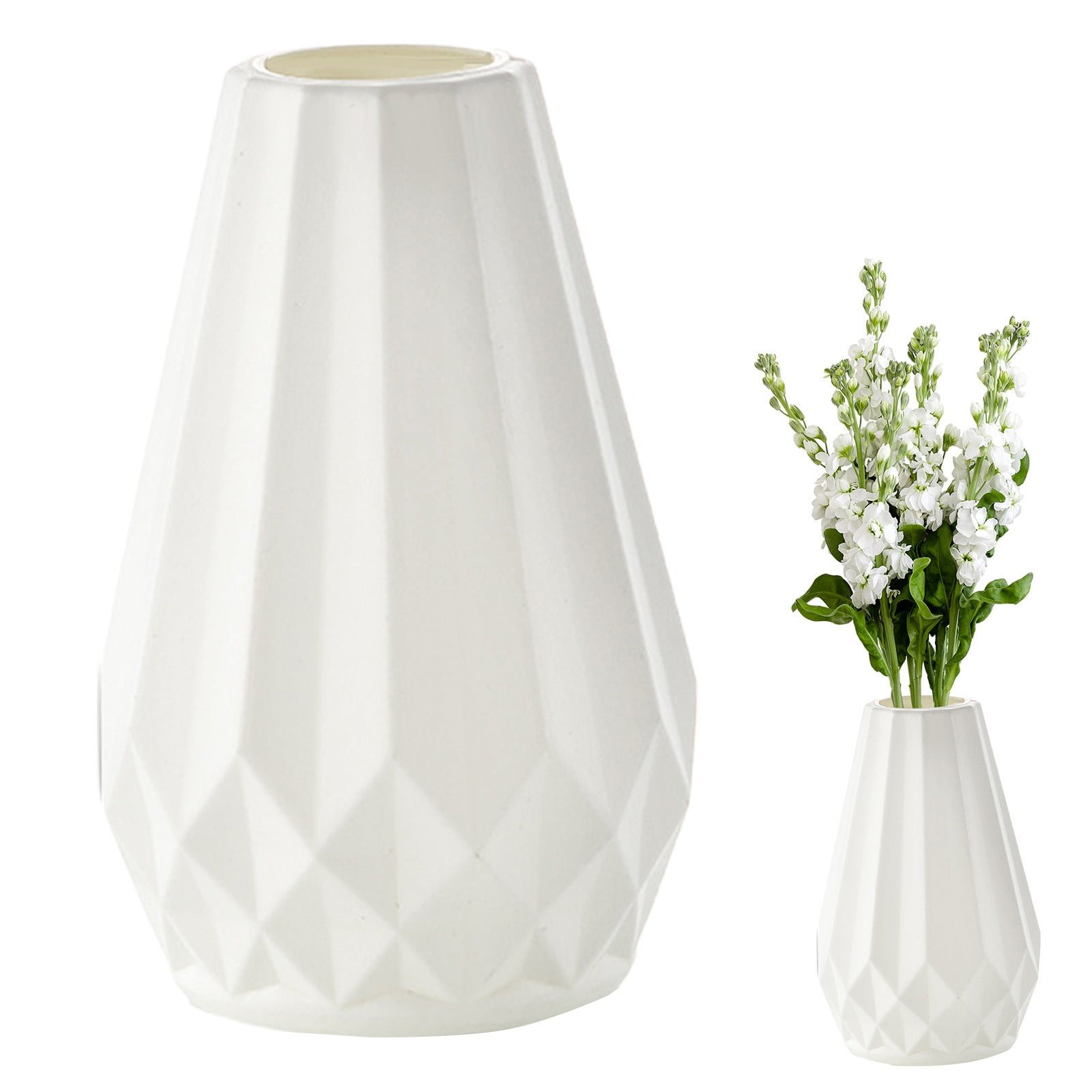 Vase Modern Simple Plastic Decorative Vase White, Modern Plastic Vase ...