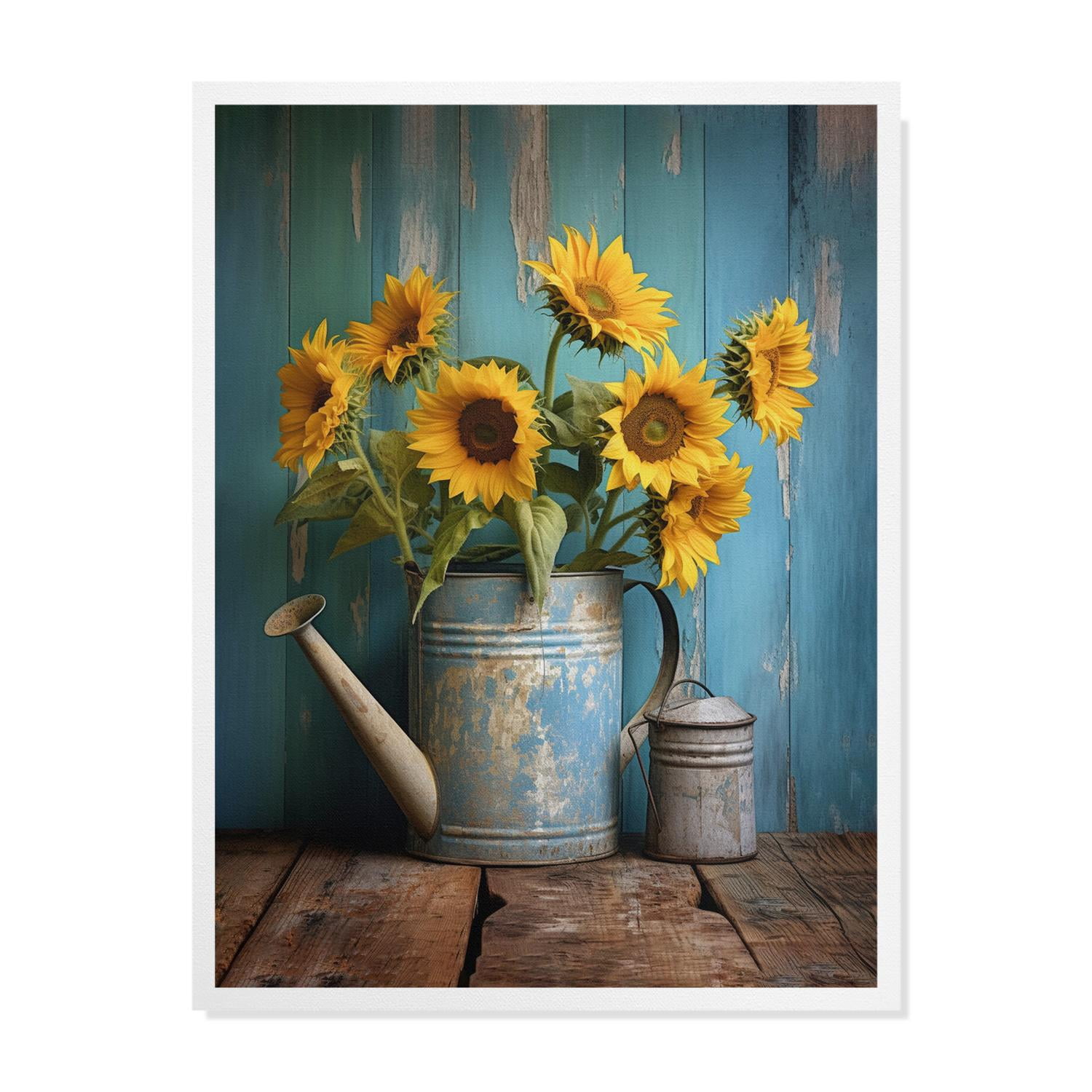 Vase Sunflowers Wall Art Rustic Farmhouse Canvas Bathroom Wall Decor ...