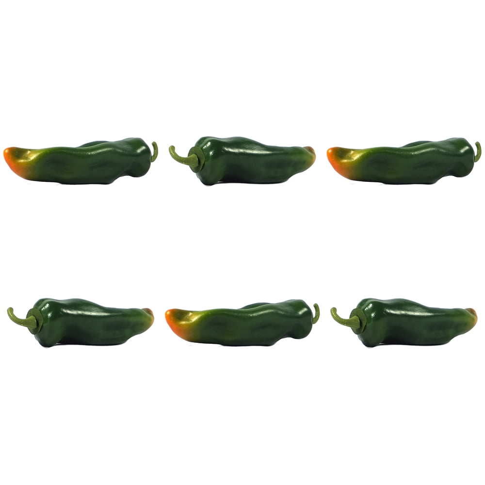 Vasefill 6-Pack Artificial Chili Green 5-inch Decorative Chilies ...