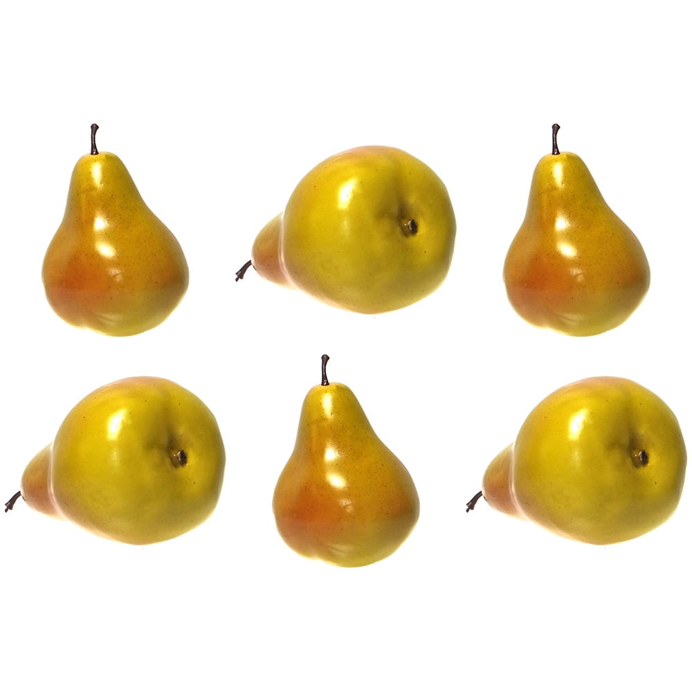 Vasefill 6-Pack Artificial Green Red Pear Pears Fruit Six Pieces Faux ...