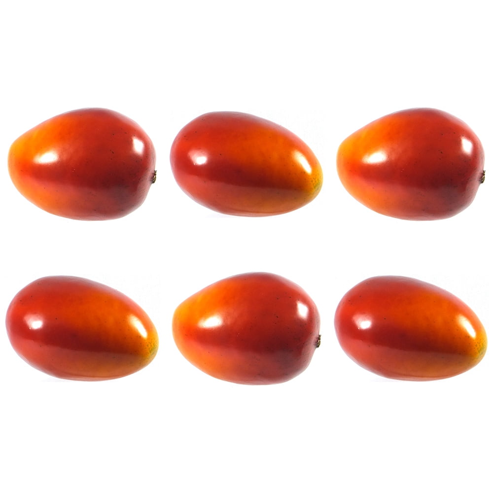 Vasefill 6-Pack Artificial Red Mango Mangoes Fruit Six Pieces Faux Fake ...