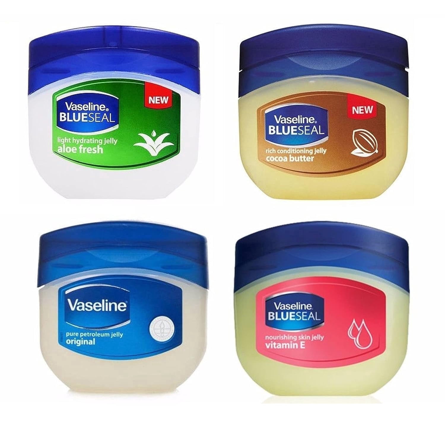 Vaseline Blue Seal Series Variety Pack, Cocoa Butter, Vitamin E, Aloe ...