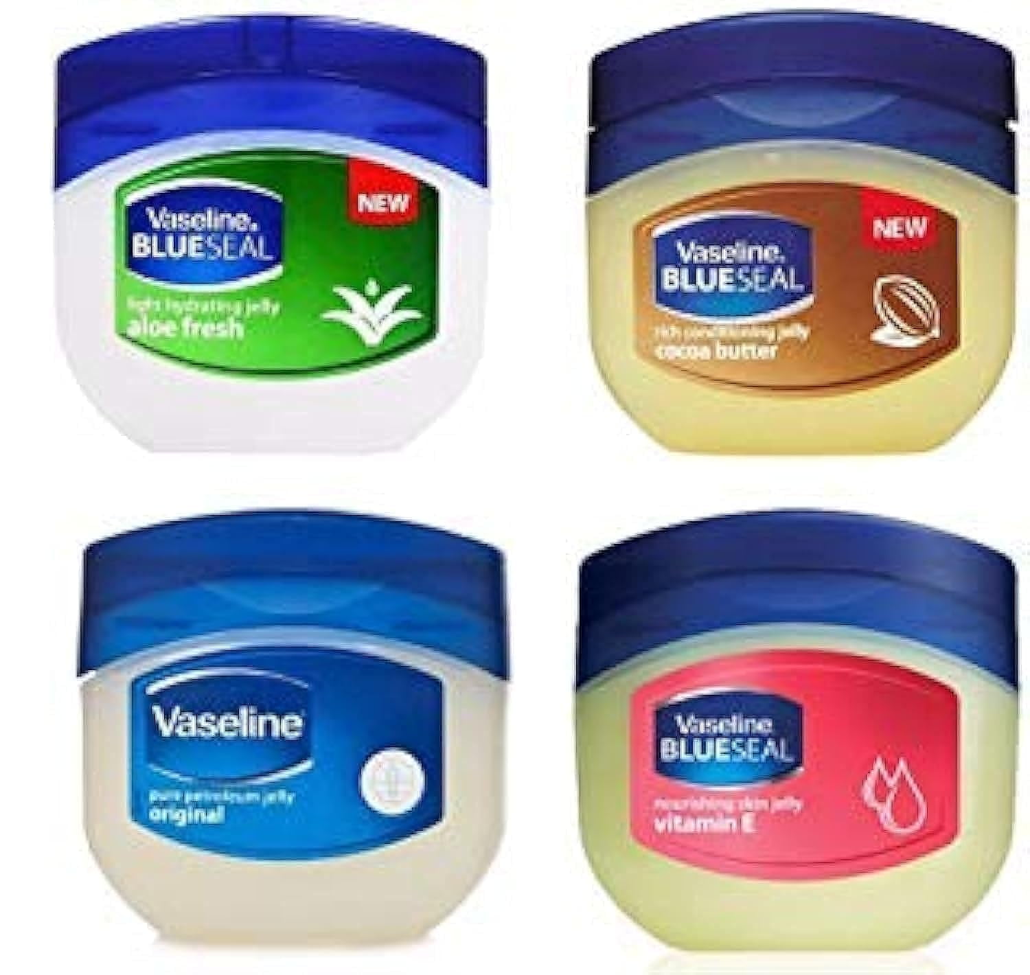 Vaseline Blue Seal Series (Variety HYZ01 4 Pack)Cocoa Butter, Vitamin E ...