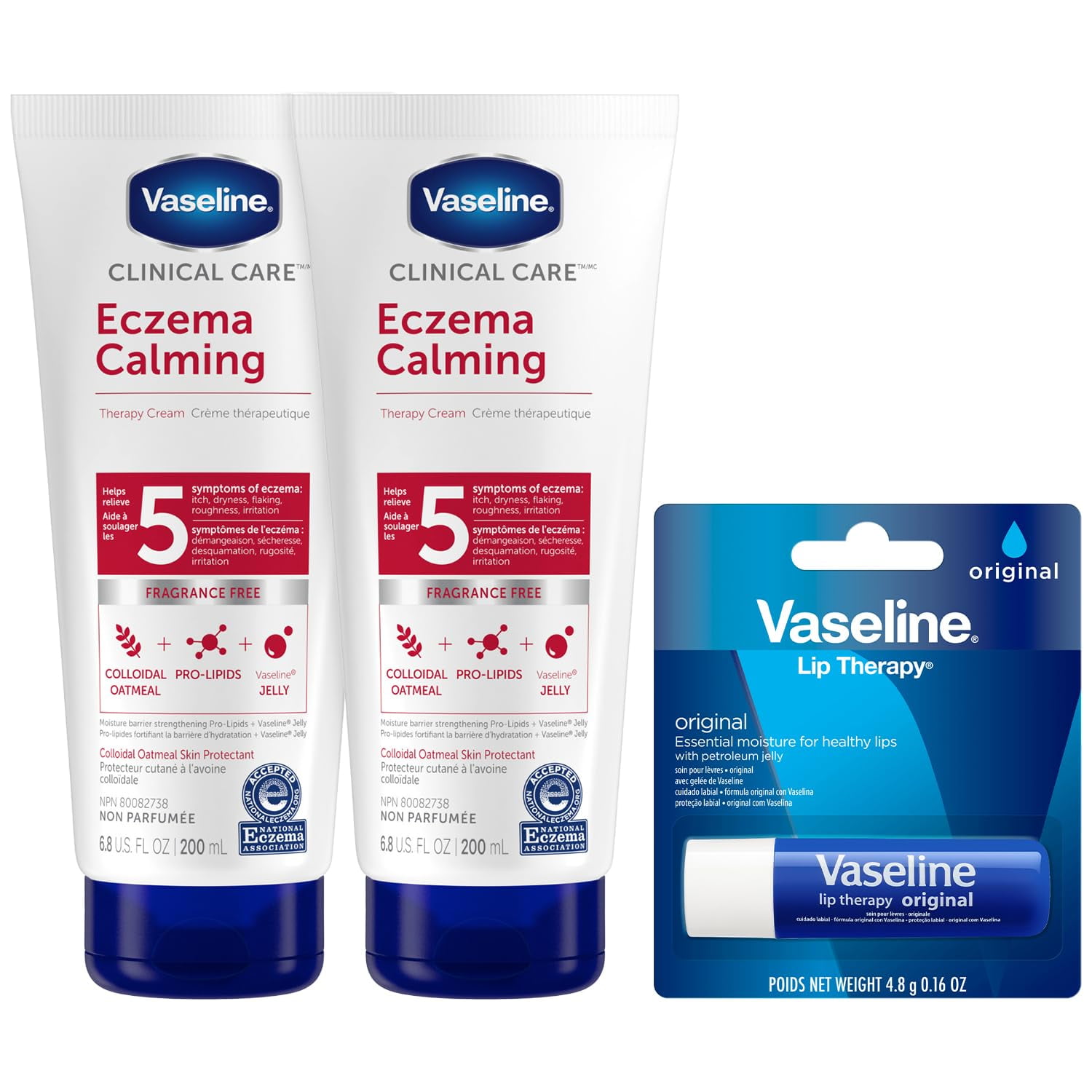 Vaseline Eczema Lotion, Calming SBF3 Therapy Cream 2-Pack with ...
