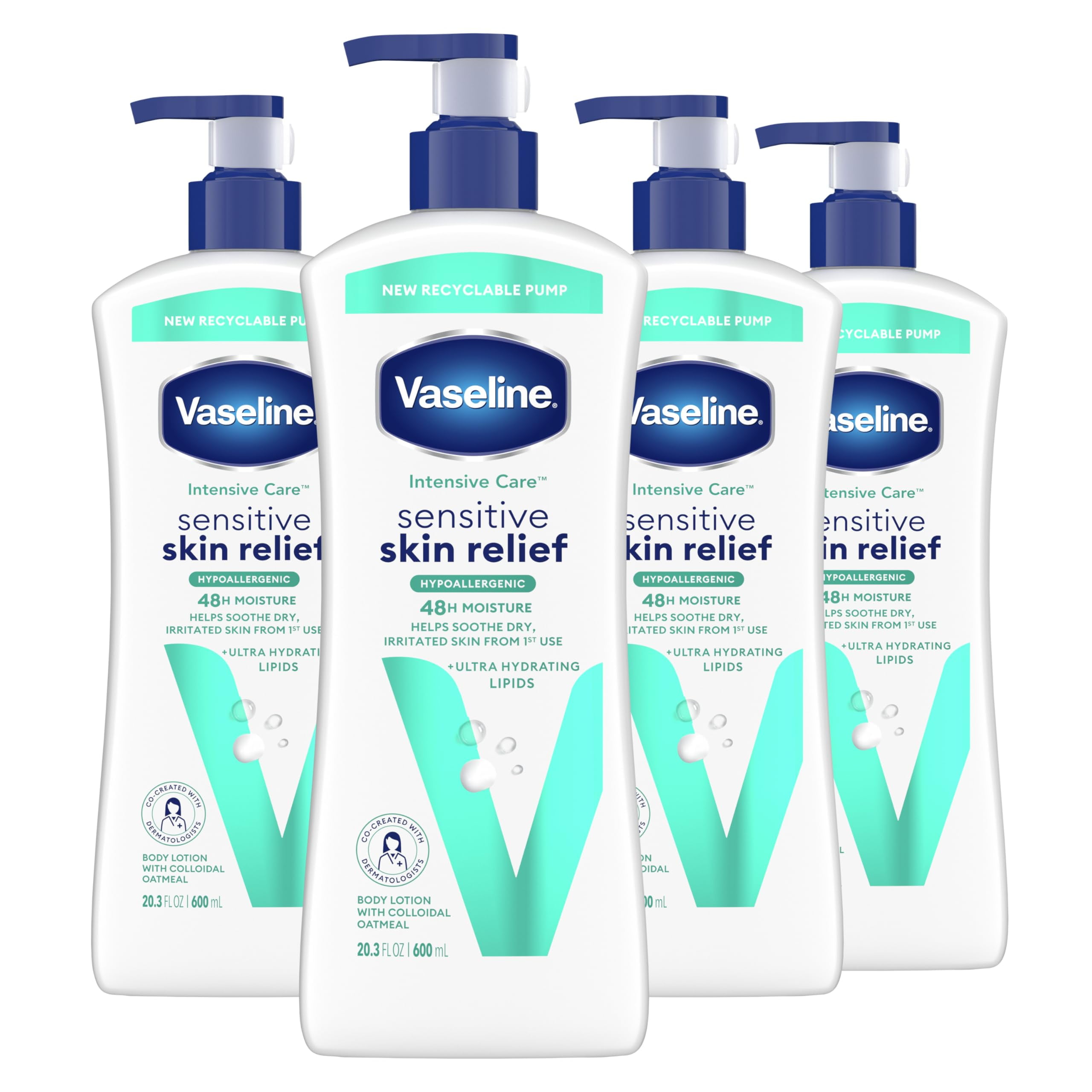 Vaseline Intensive Care Body CCF19 Lotion 4 Pack Sensitive Skin Relief ...